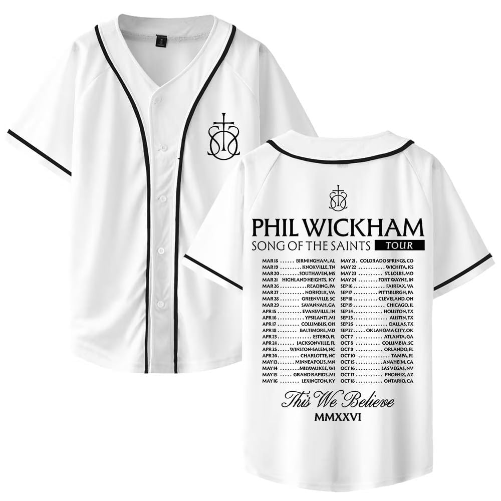 Phil Wickham Merch Song Of The Saints Tour 2026 Unisex V-neck Button ...