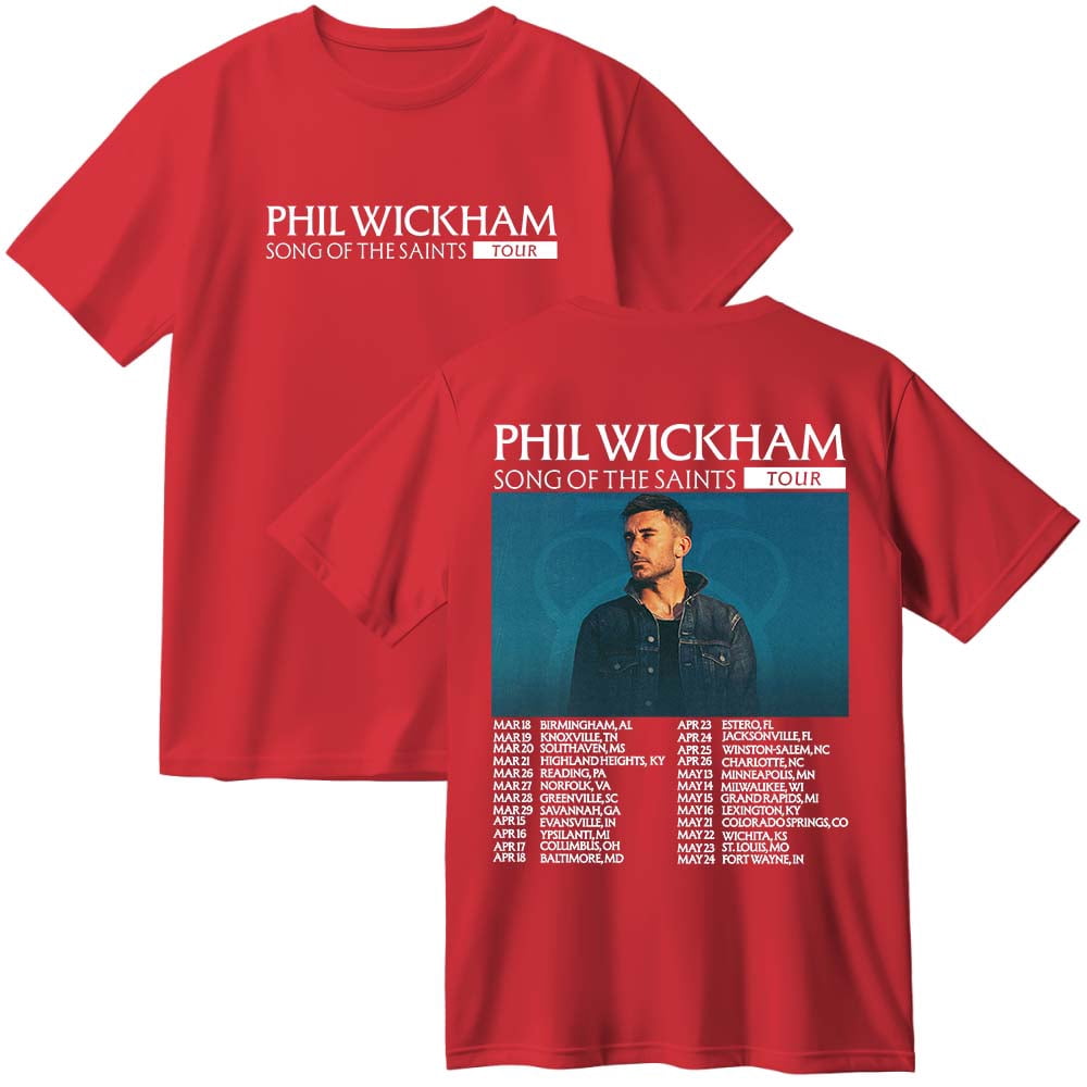 Phil Wickham Song Of The Saints Tour 2026 Merch Cotton T-Shirt Women ...