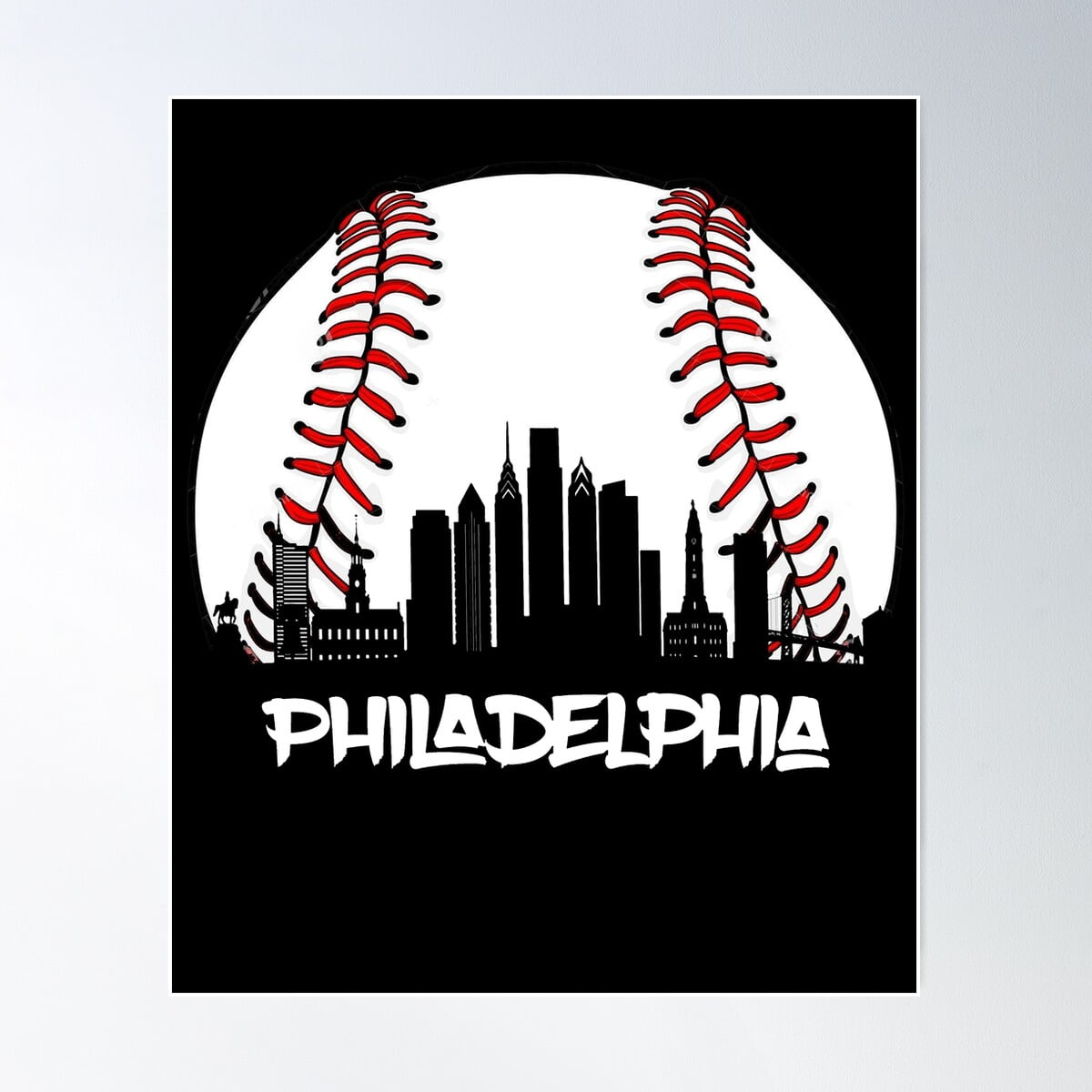 Philadelphia Baseball Philly Downtown Skyline Poster Wall Art, Modern ...