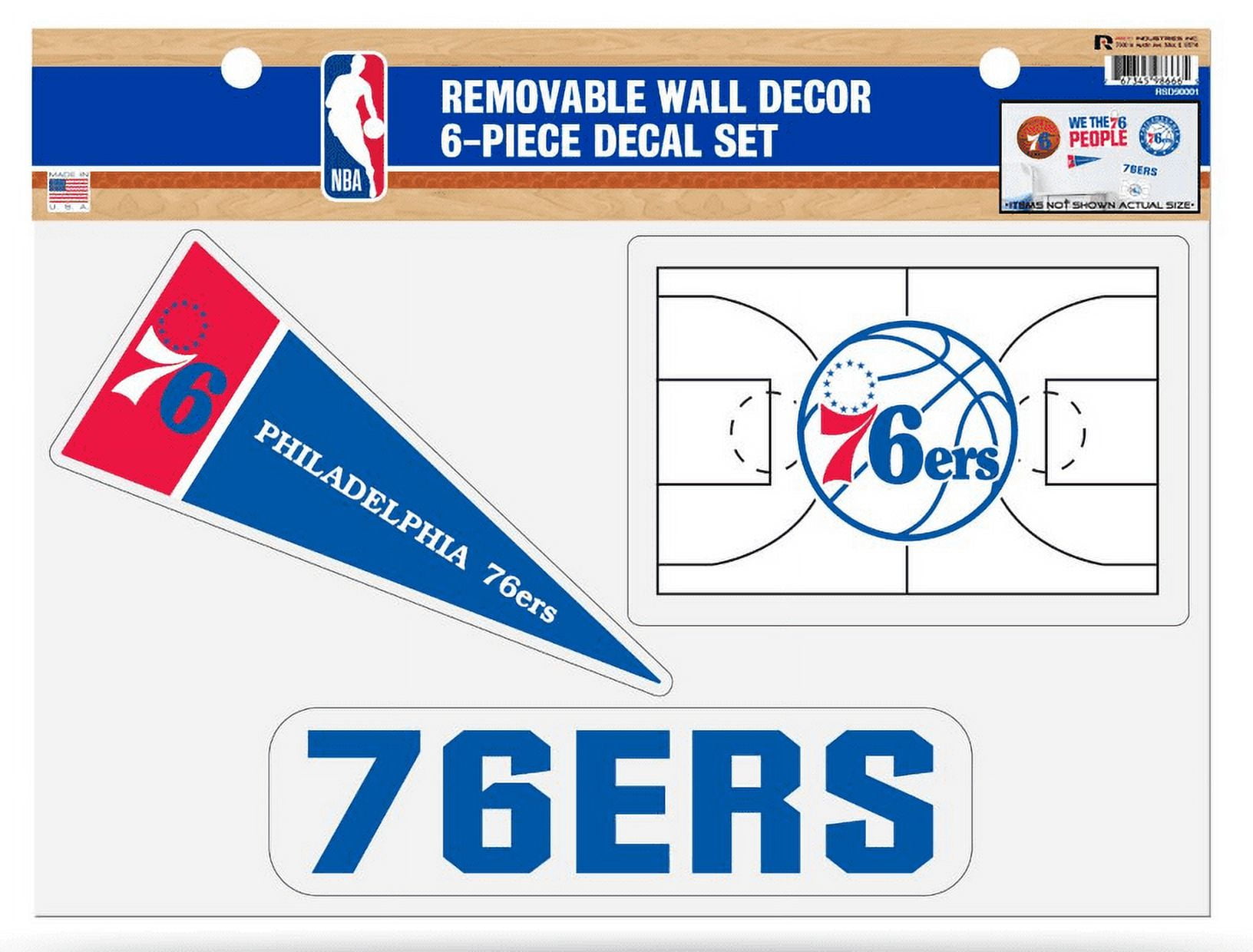 Philadelphia Basketball 76-ers (Set of 6) Individual Easy Peel Die-Cut ...