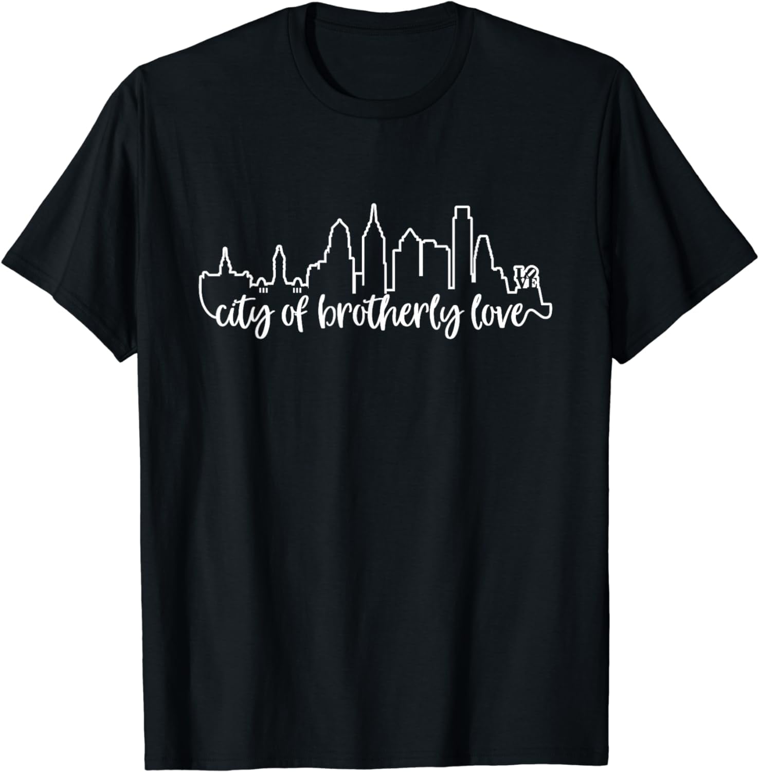 Philadelphia City Skyline Brotherly Love Cute Philly Gift T-Shirt ...
