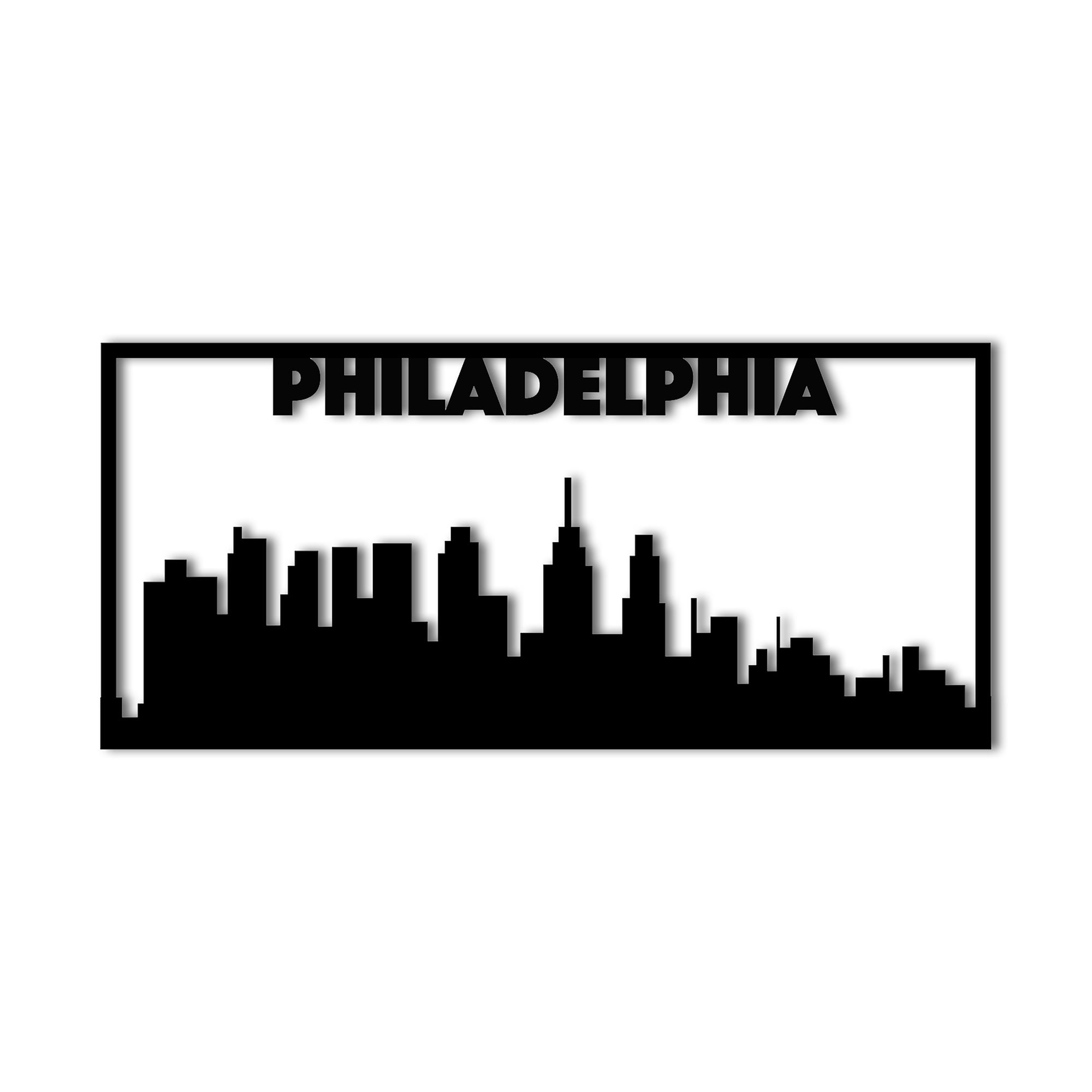 Philadelphia City Skyline Landscape - Beautiful Solid Steel Home Decor ...