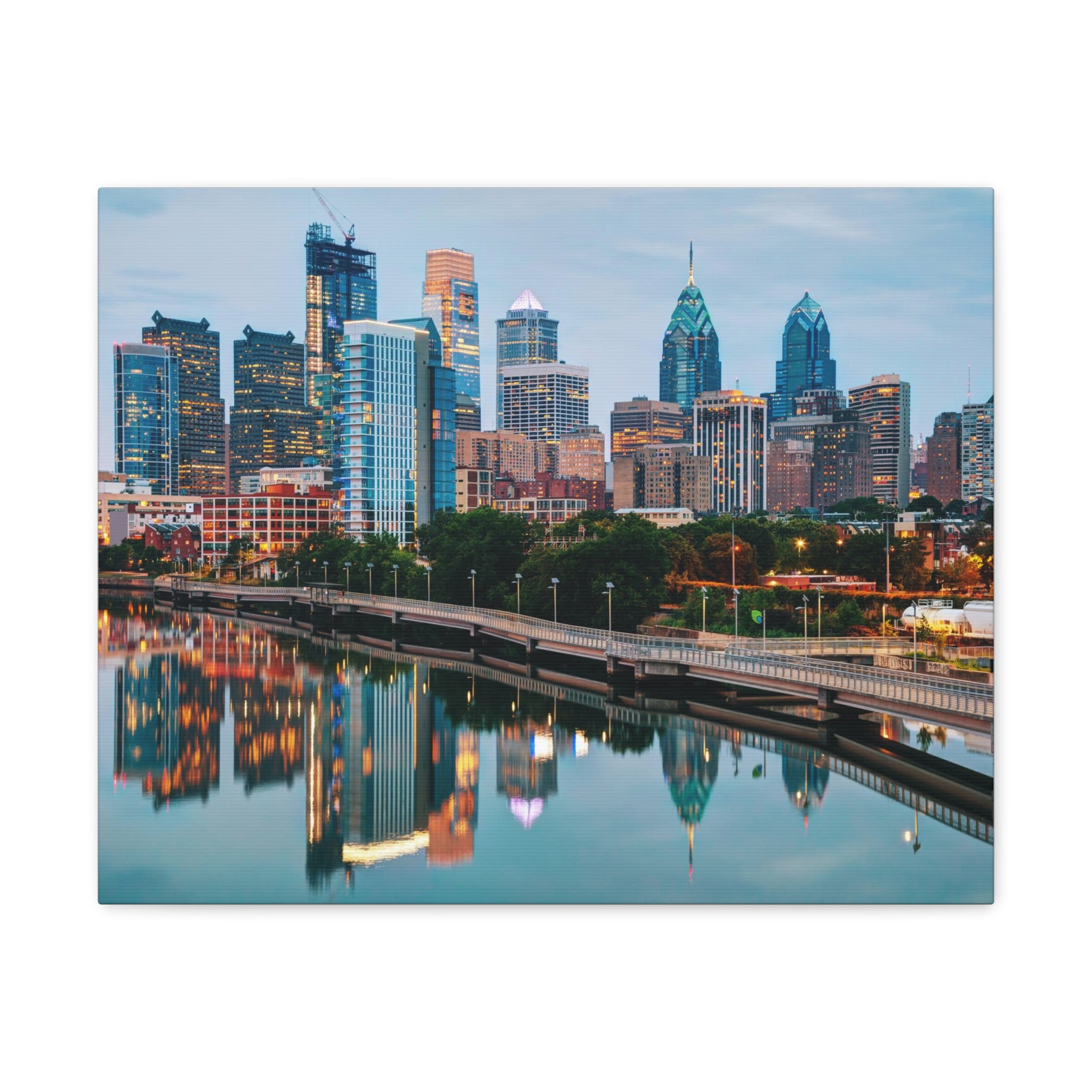 Philadelphia Daytime Skyline Canvas Artwork Breathtaking Stunning ...