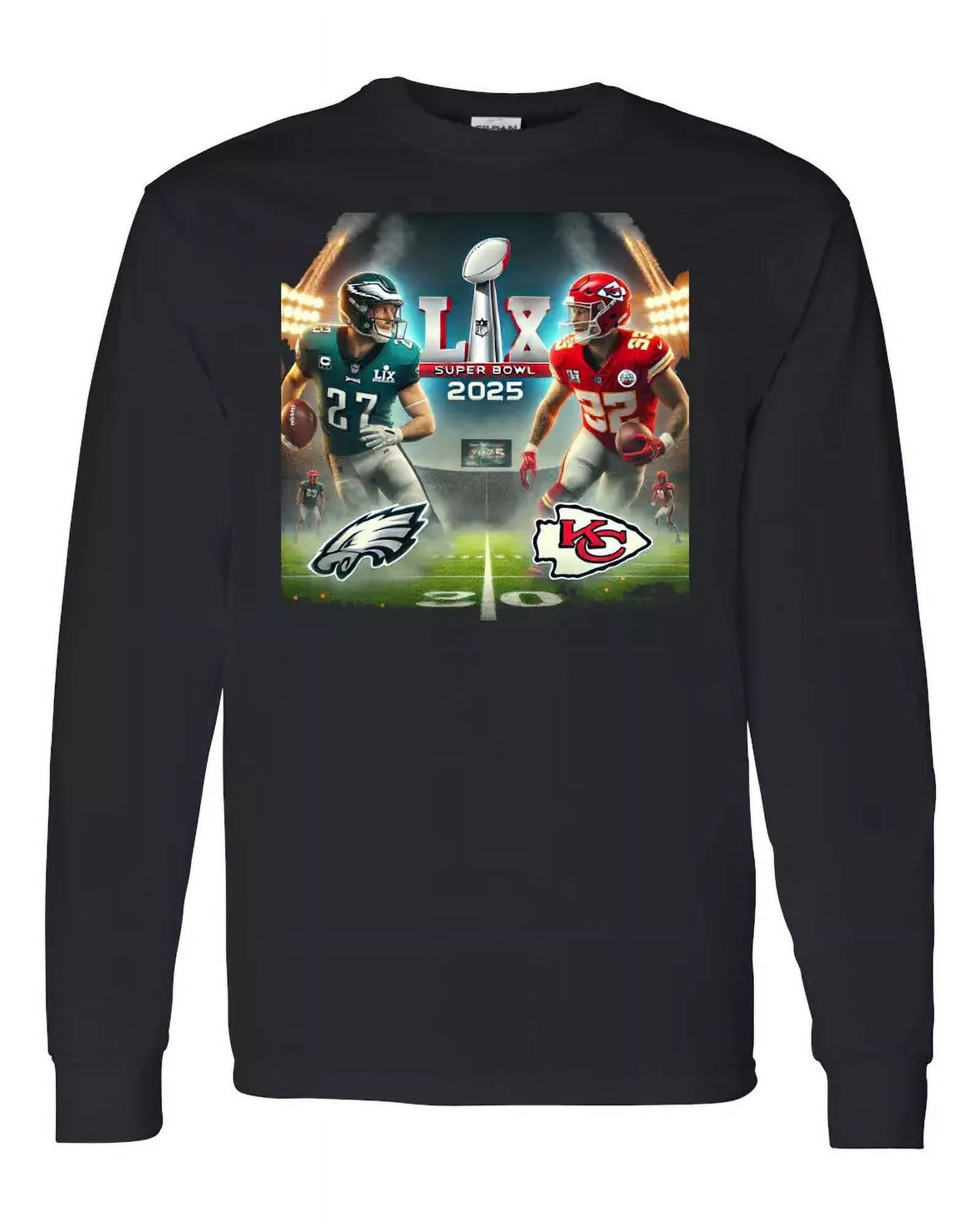Philadelphia Eagle vs. Kansas City Super Bowl 2025 LONG SLEEVE T-SHIRTS ...