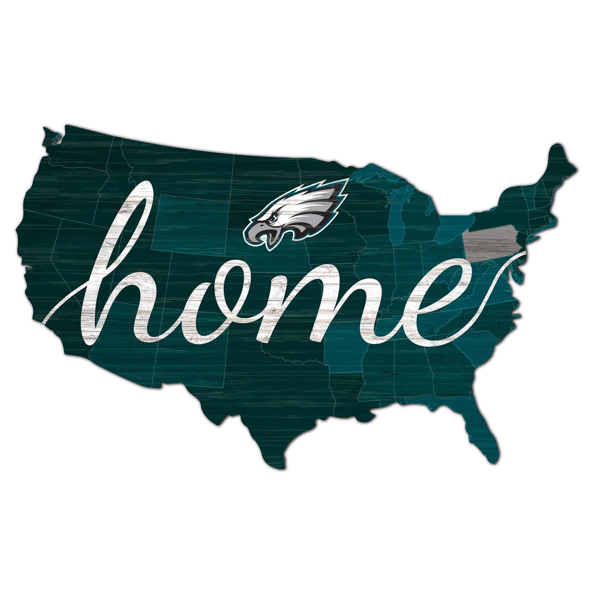 Philadelphia Eagles 18'' x 18'' USA Shape Cutout Sign - Walmart.com