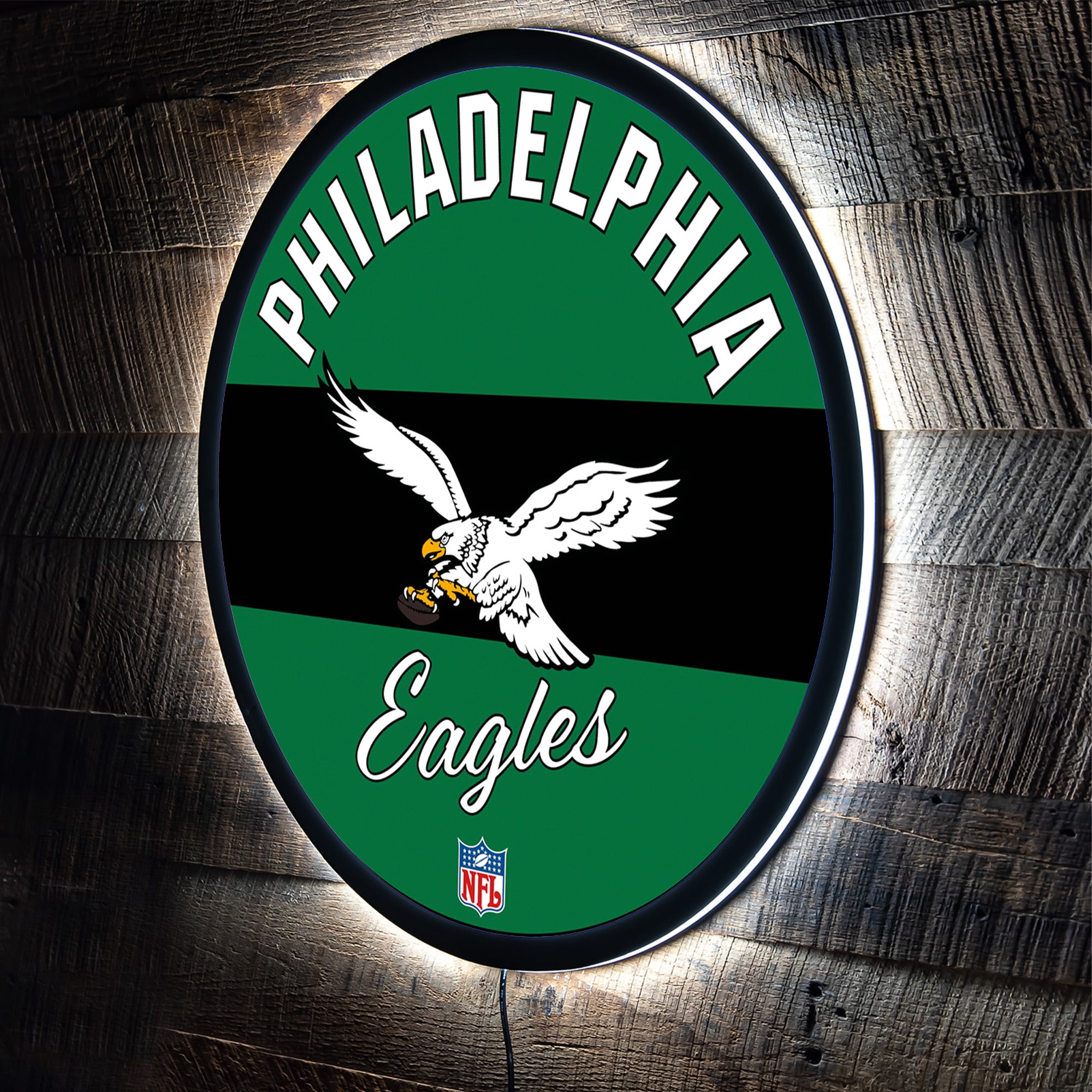 Philadelphia Eagles 23" LED Retro Logo Round Wall Sign - Walmart.com
