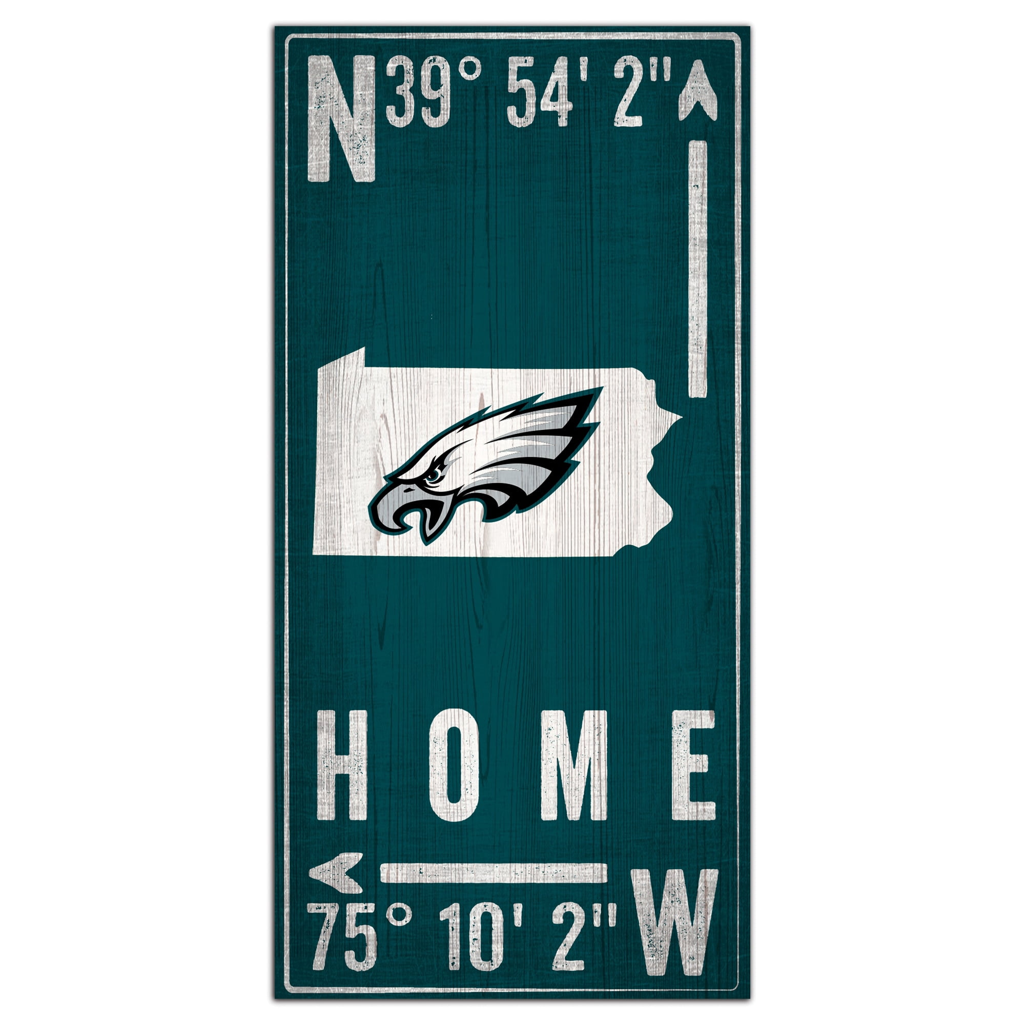 Philadelphia Eagles 6'' x 12'' Team Coordinate Sign - Walmart.com