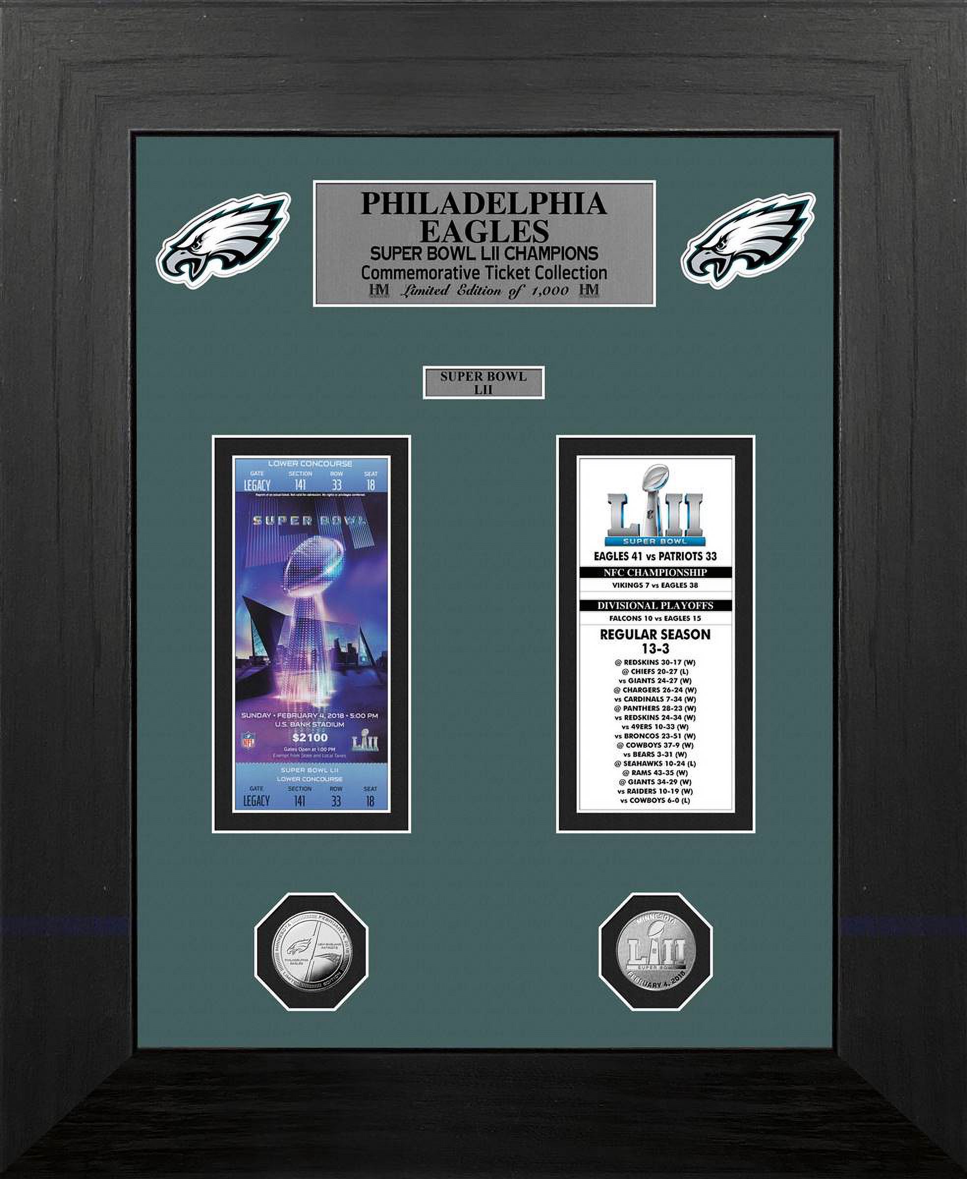 Philadelphia Eagles Super Bowl Champions Deluxe Gold Coin & Ticket ...