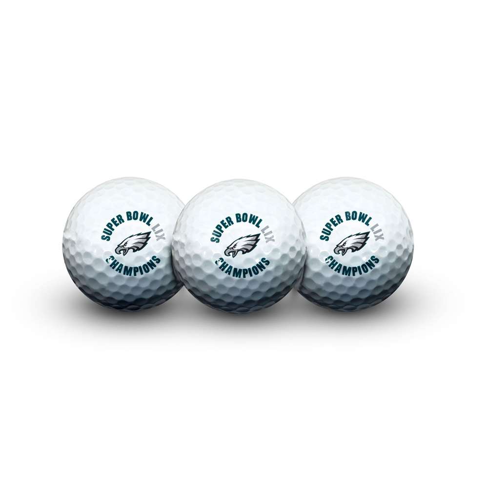 Philadelphia Eagles Super Bowl LIX Champions 3 Golf Balls in Clamshell ...