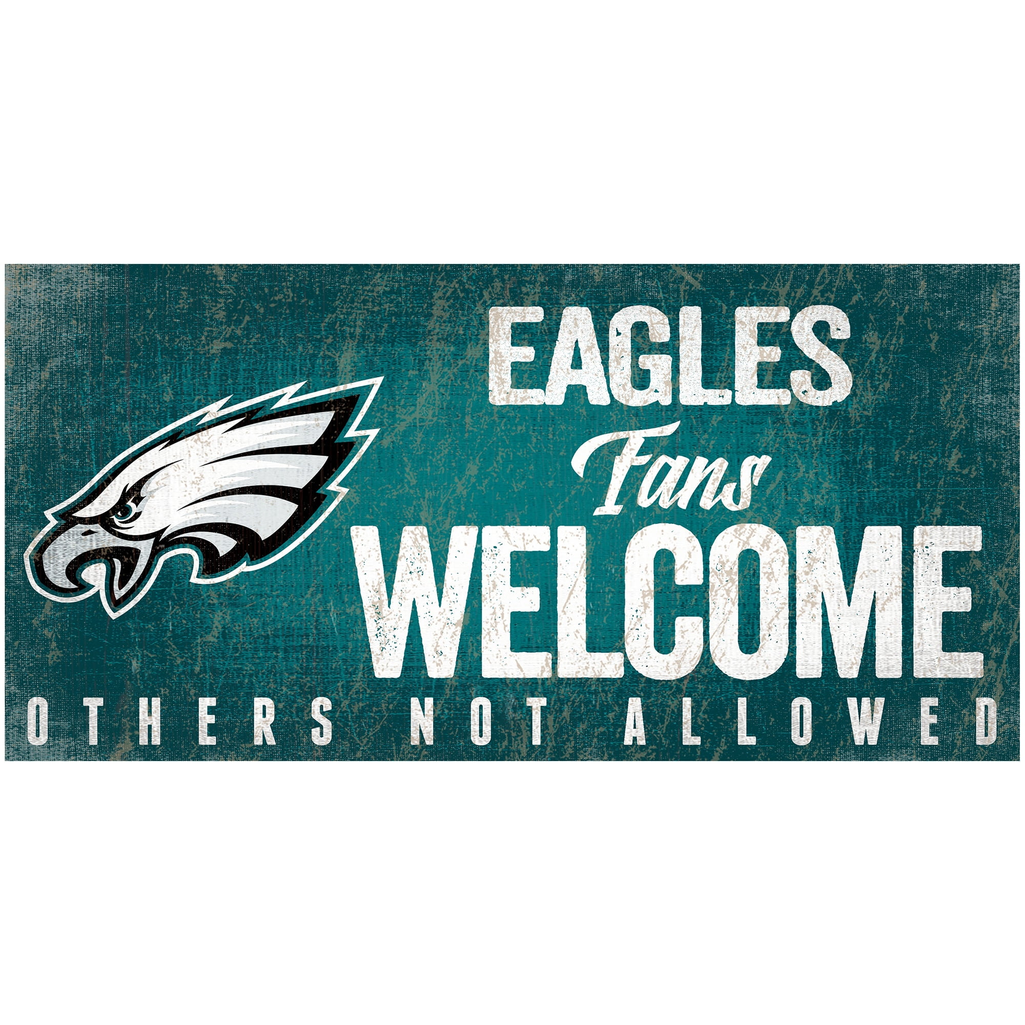 Fan Creations Philadelphia Eagles 6" x 12" Fans Welcome Sign, Wood ...