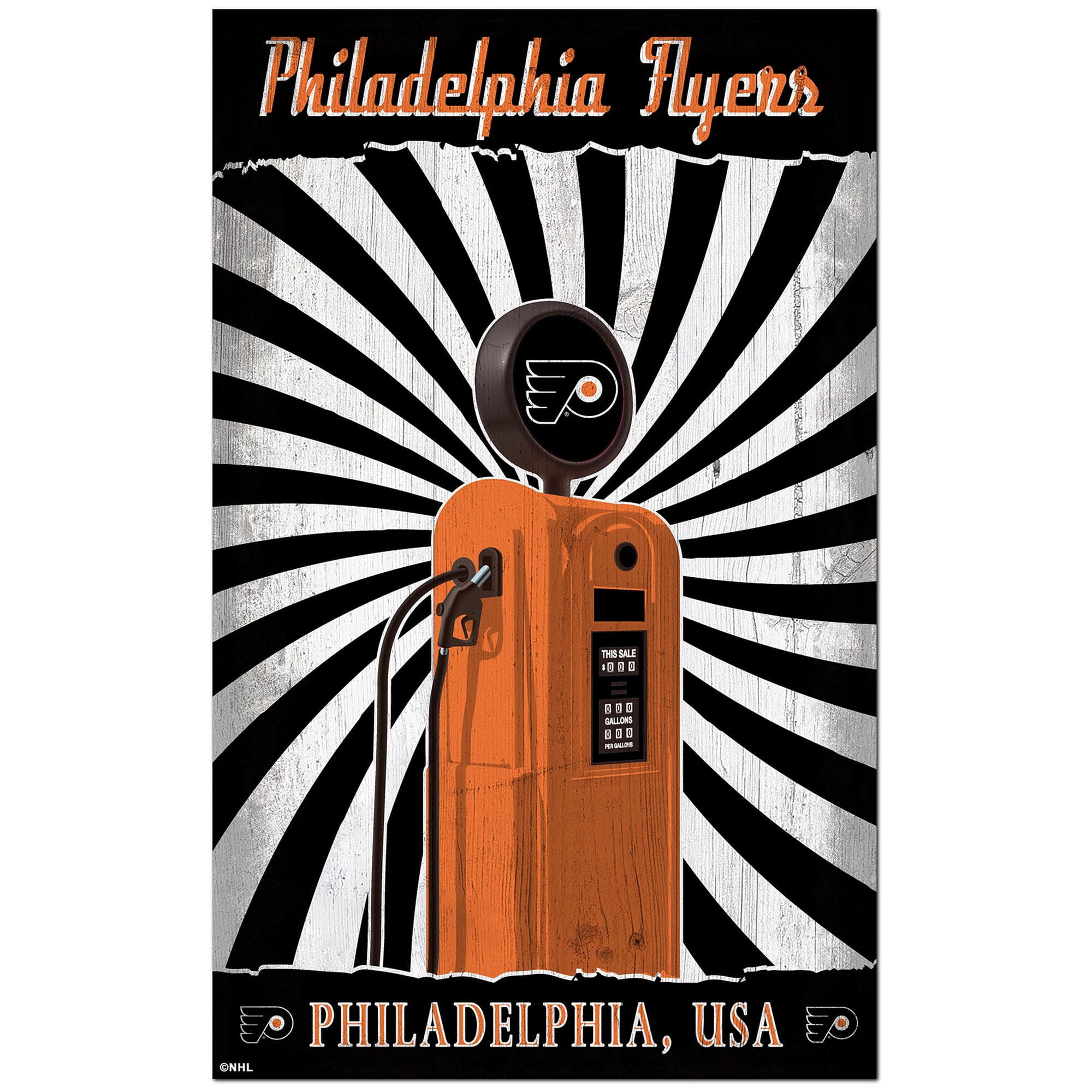 Philadelphia Flyers 11'' x 19'' Retro Pump Location Sign - Walmart.com