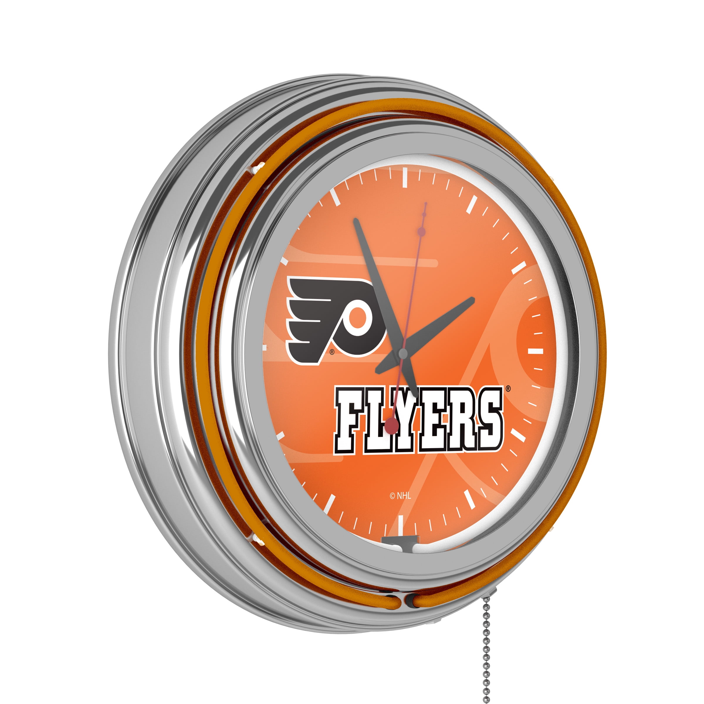 Philadelphia Flyers Watermark Retro Neon Analog Wall Clock with Pull ...