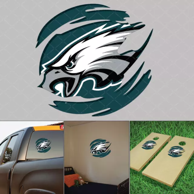 Philadelphia Football Team Distress Scratched Decal Ripped Torn ...