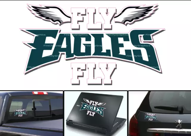 Philadelphia Football Team Sticker Fly Ea.Gles Fly Car Truck Window ...