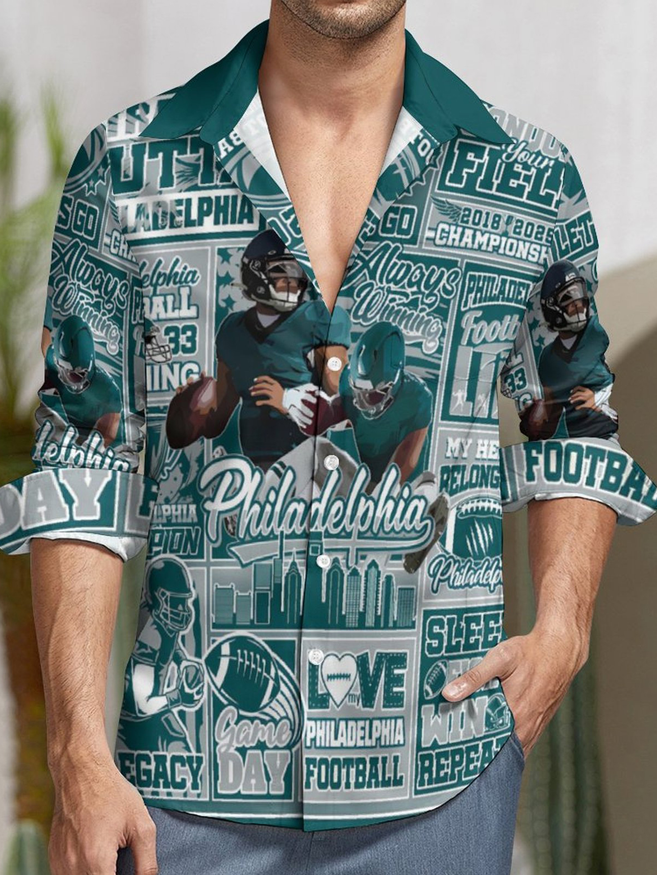Philadelphia Logo & Mascots Football Fan Apparel - Men's & Women's Long ...