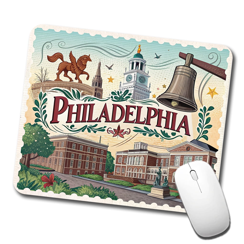 Philadelphia PA Travel City State Stamp Mouse Pad Low Profile Gaming ...
