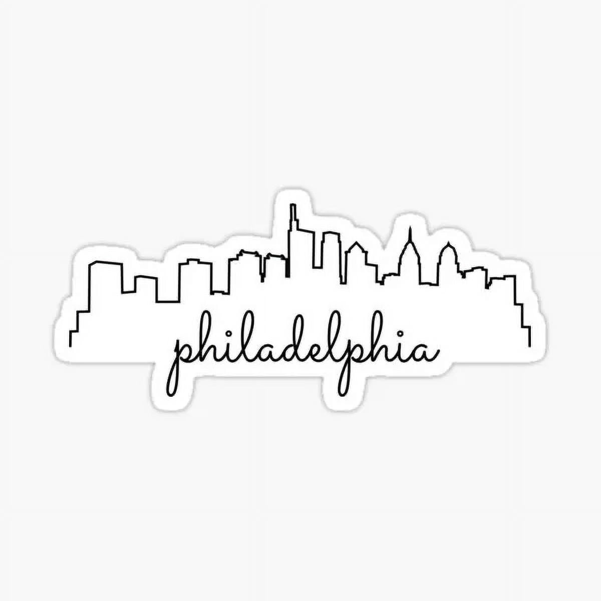 Philadelphia Pa Skyline Line Art City Skyline Home Travel Sticker Phone ...