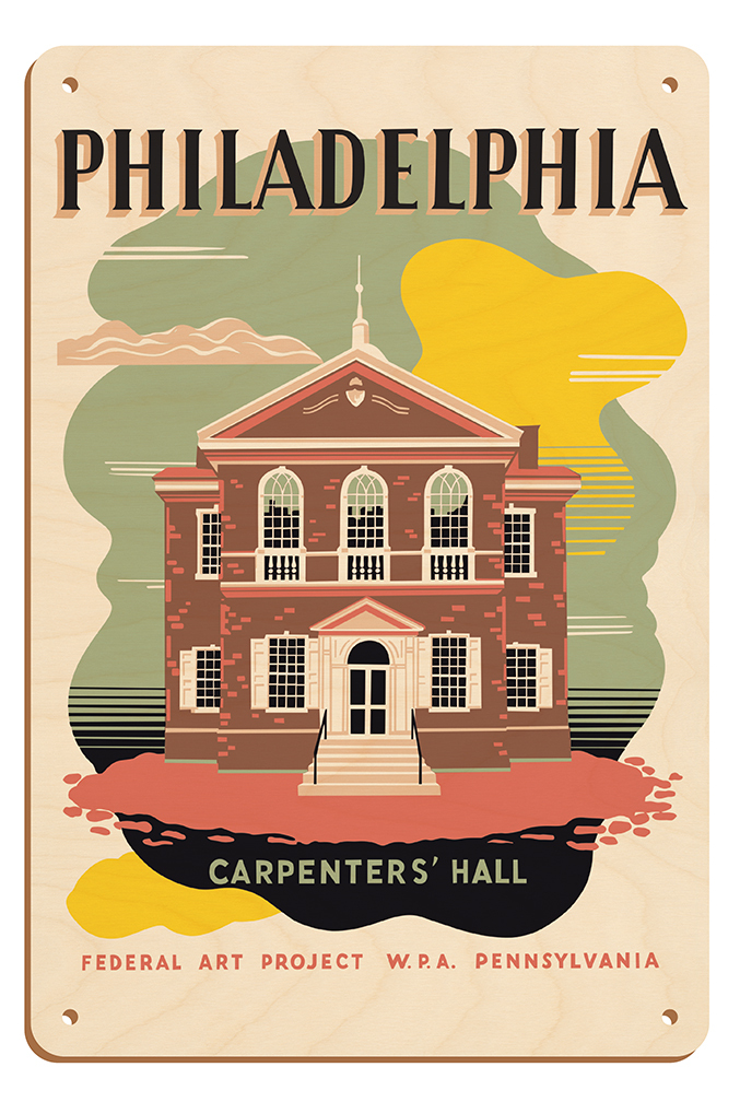 Philadelphia, Pennsylvania - Carpenters' Hall - Vintage Travel Poster ...