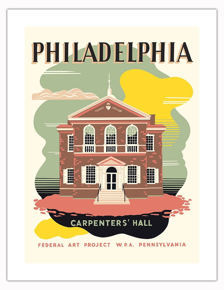 Philadelphia, Pennsylvania - Carpenters' Hall - Vintage Travel Poster by Katherine Milhous c ...