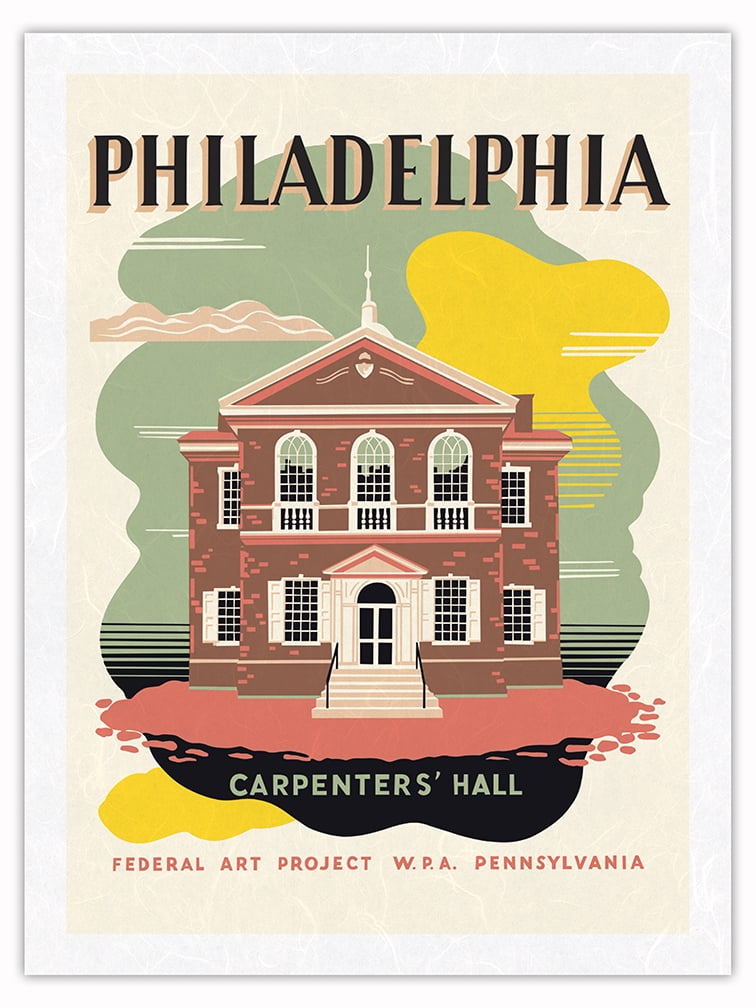 Philadelphia, Pennsylvania - Carpenters' Hall - Vintage Travel Poster ...