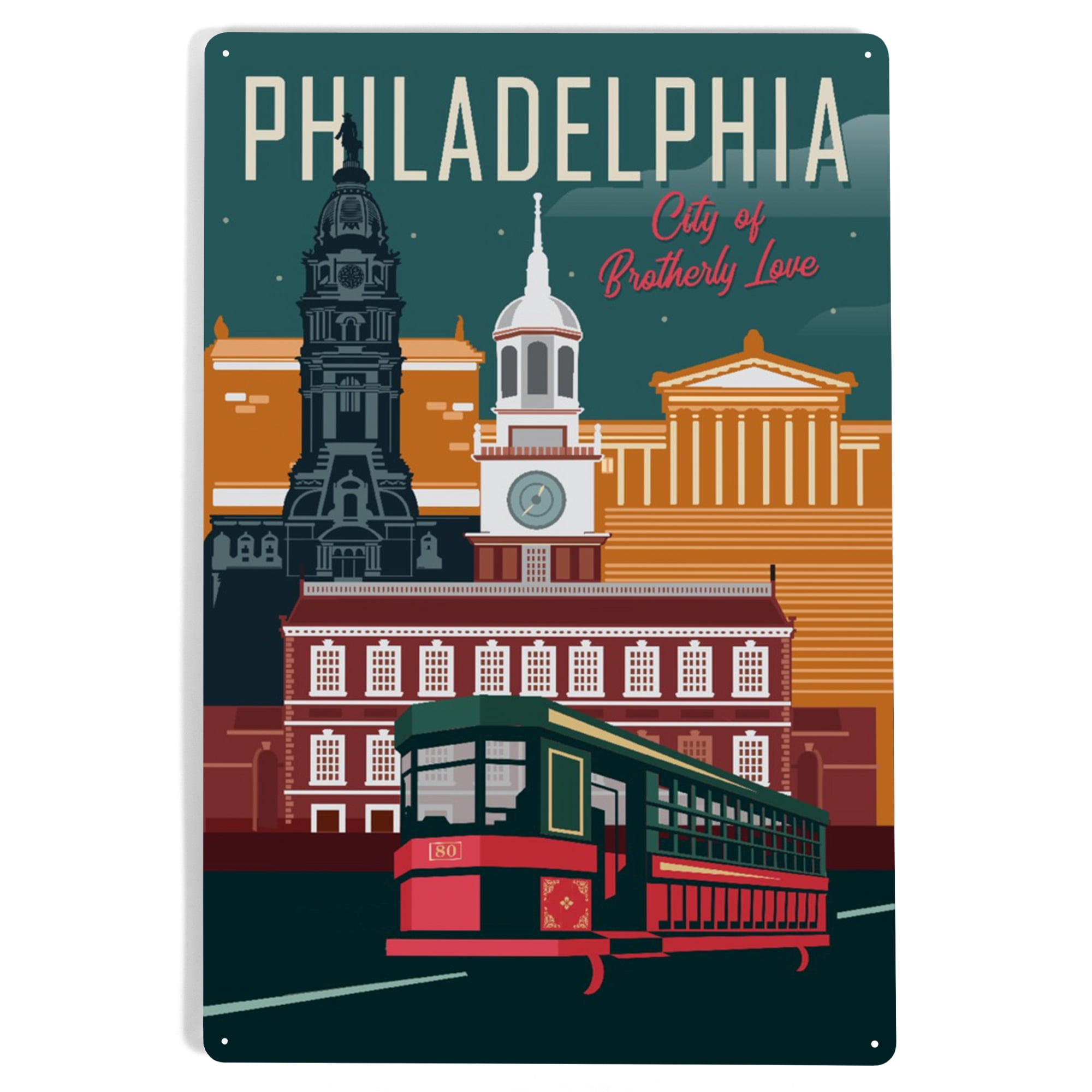 Philadelphia, Pennsylvania, City of Brotherly Love, Vector City and ...