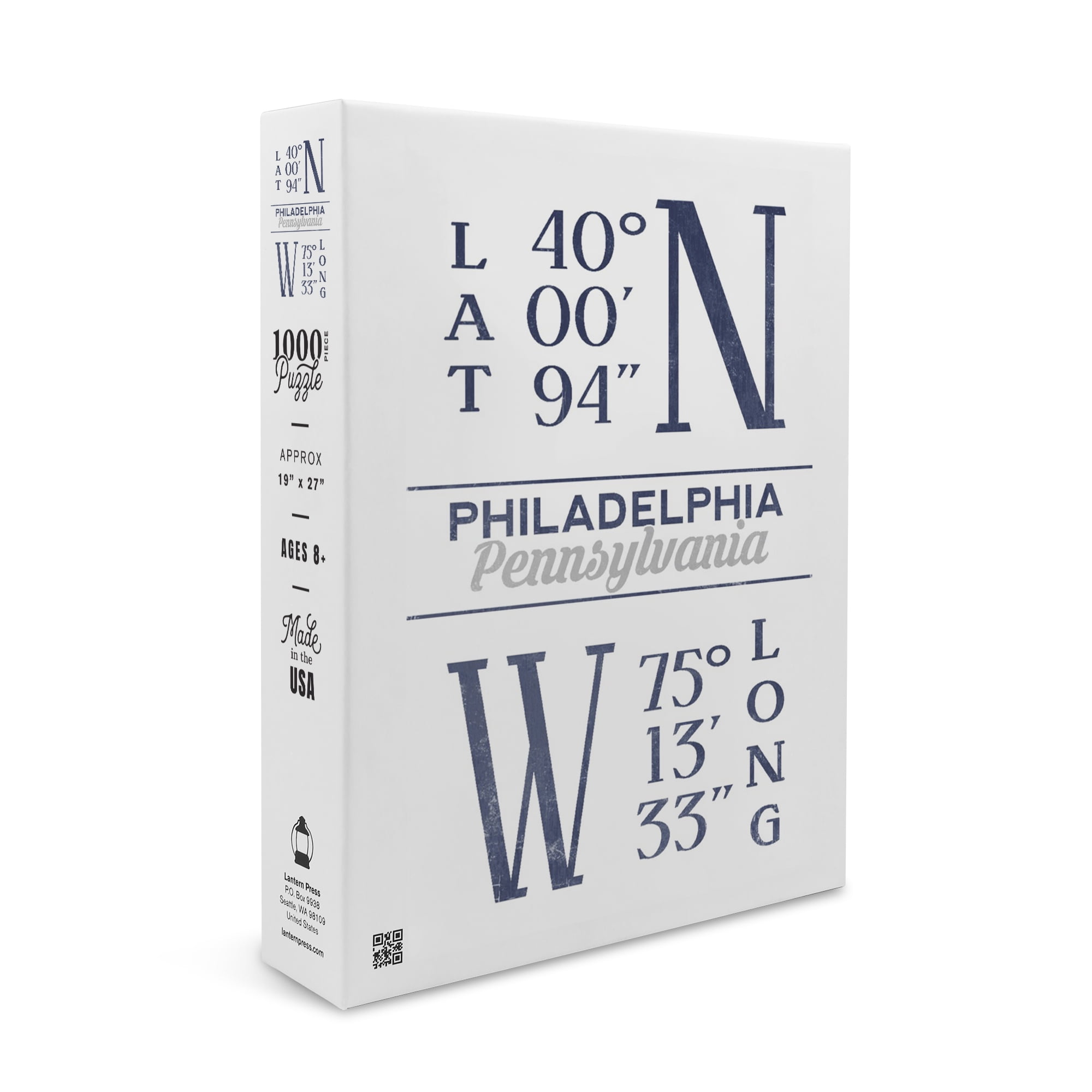 Philadelphia, Pennsylvania, Latitude and Longitude (Blue) (1000 Piece ...