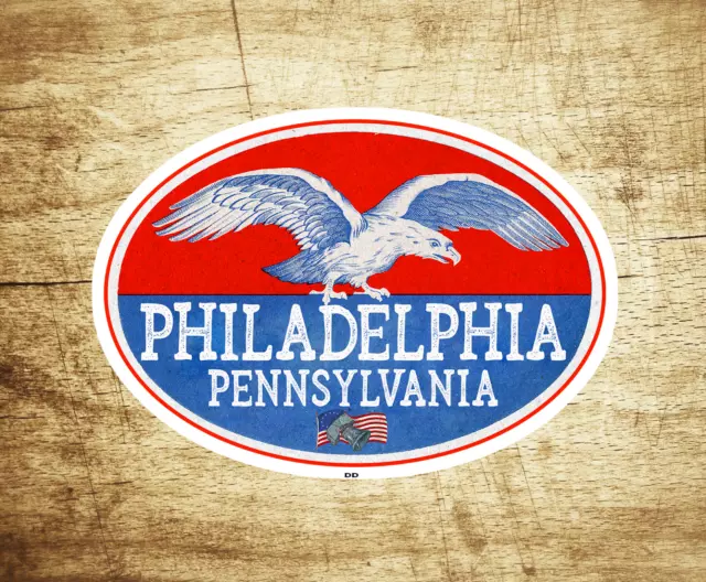 Philadelphia Pennsylvania Vintage Travel Sticker Decal Liberty Bell ...