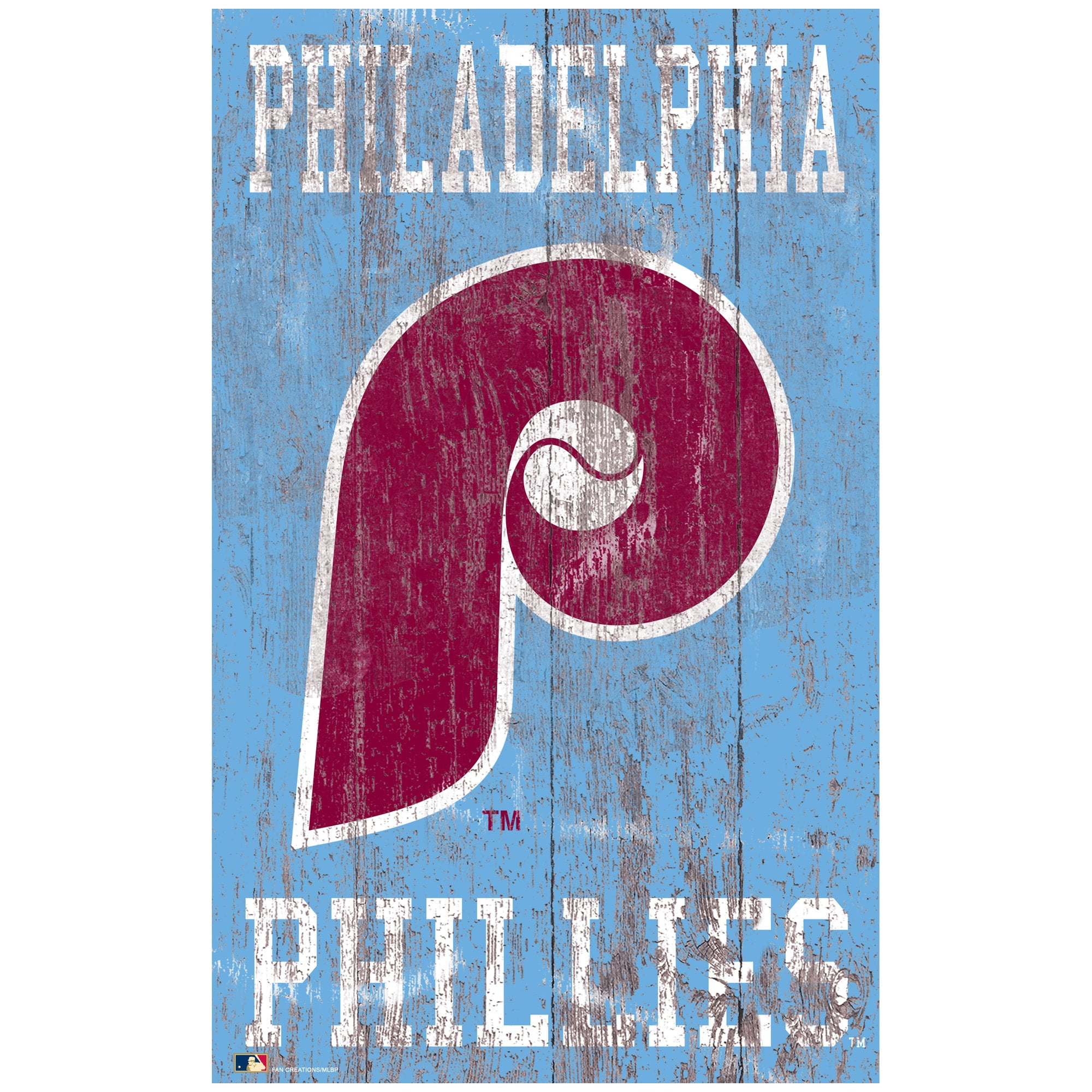 Philadelphia Phillies 11'' x 19'' Heritage Distressed Logo Sign ...