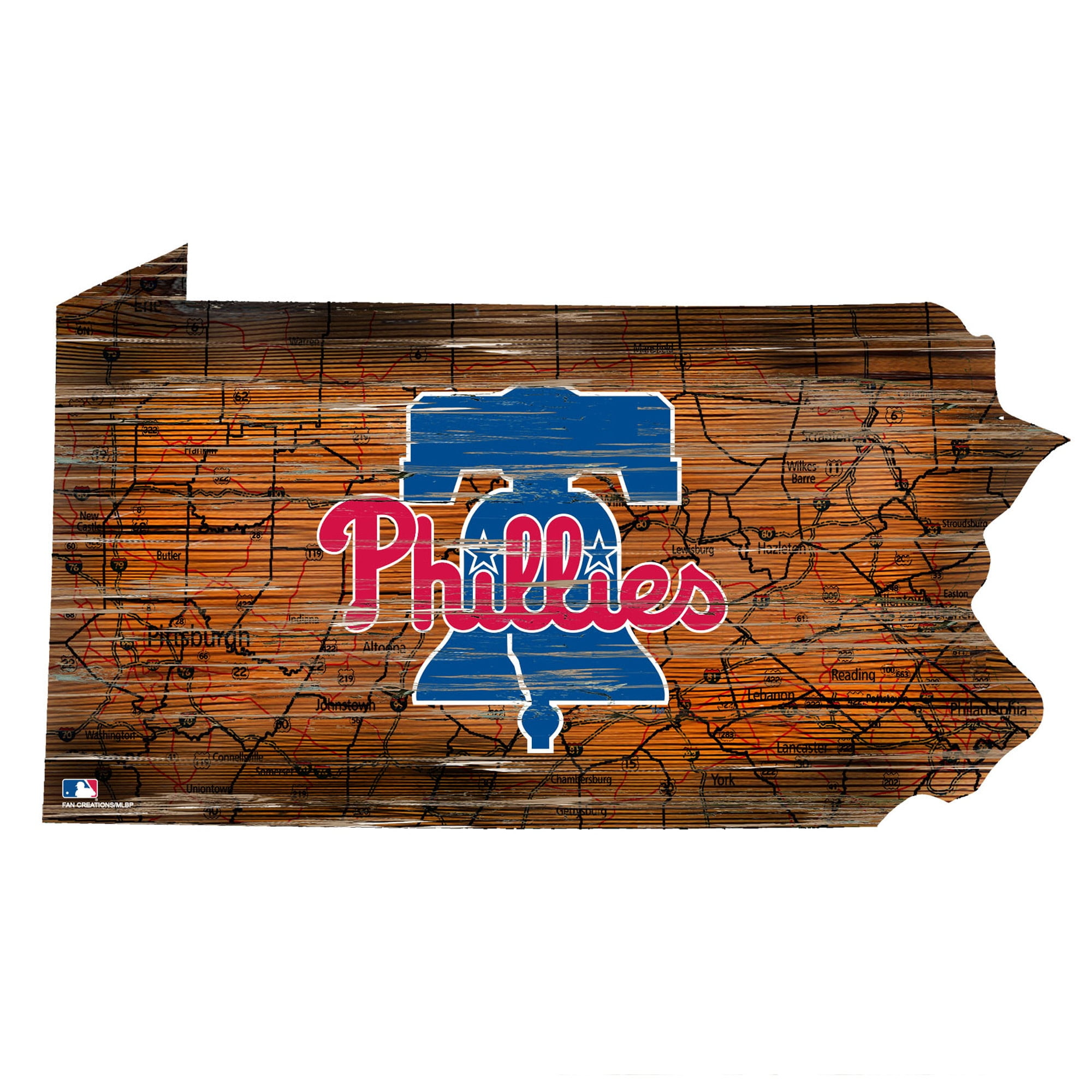Philadelphia Phillies 12'' Road Map State Cutout Sign - Walmart.com