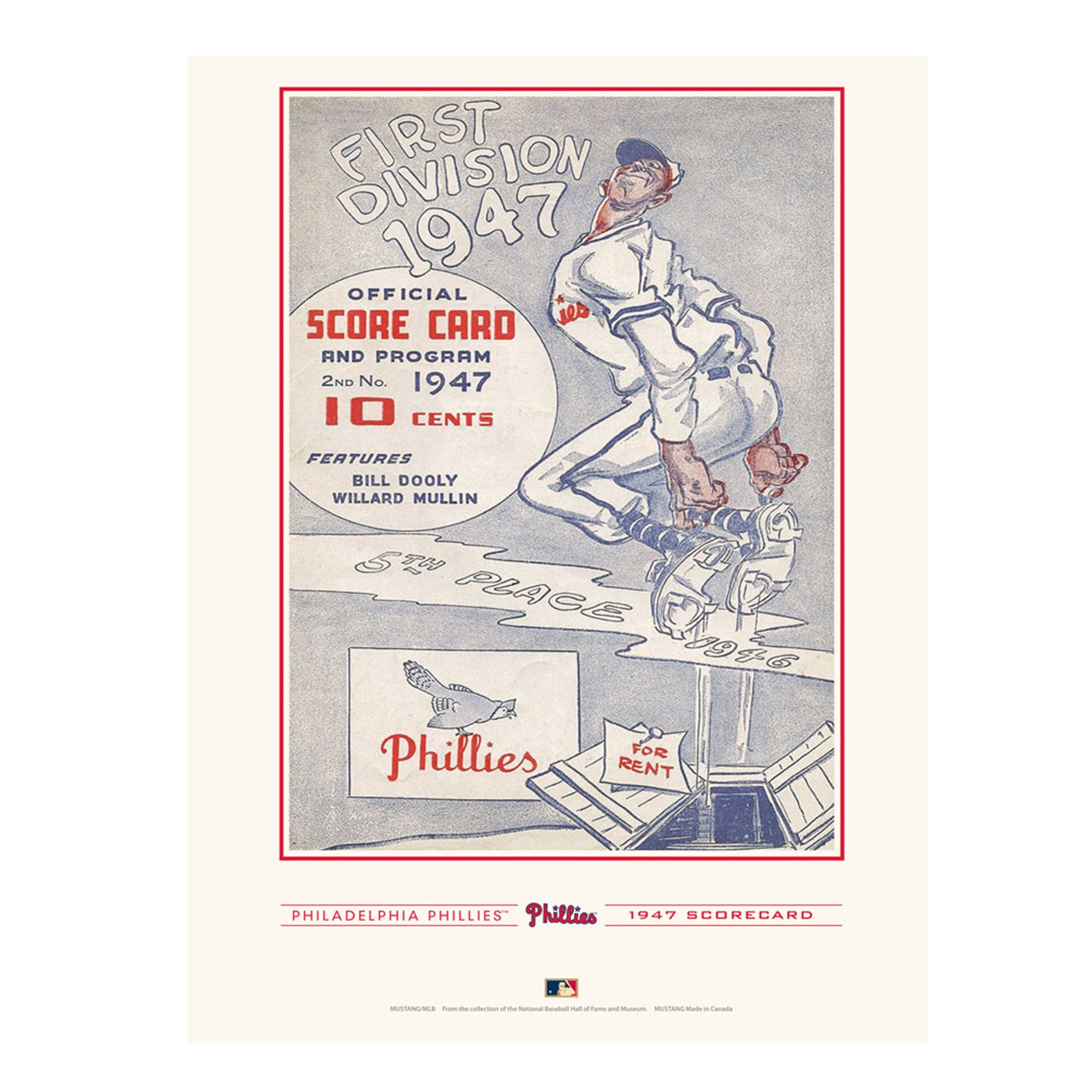 Philadelphia Phillies 12" x 16" 1947 Program Cover Art Print - Walmart.com