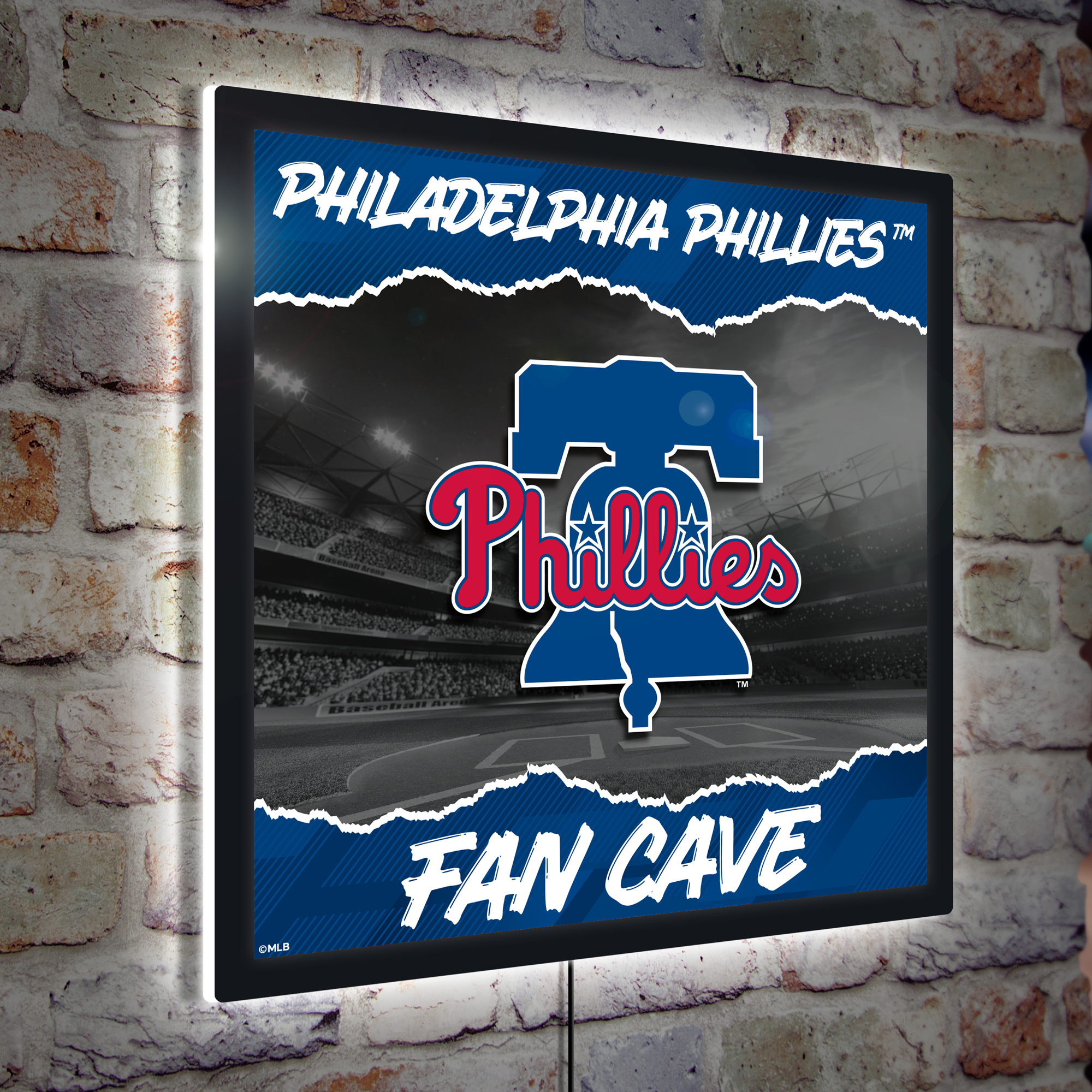 Philadelphia Phillies 23" LED Fan Cave Square-Shaped Lighted Wall Sign ...
