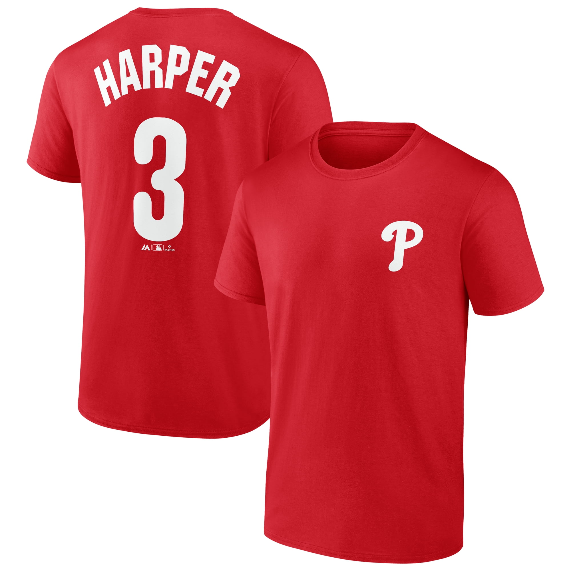 Men's Bryce Harper Red Philadelphia Phillies Road Name & Number T-Shirt - Walmart.com