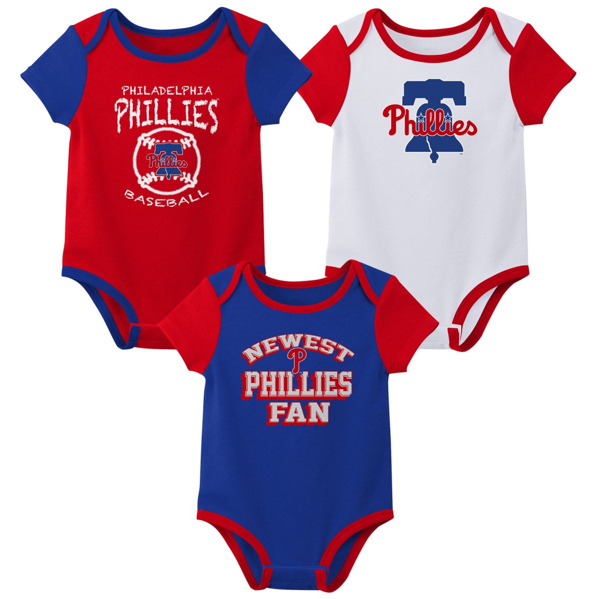 Philadelphia Phillies MLB Infant 3-Pack Onesies - Walmart.com