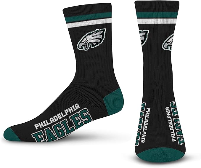 Philadelphia Pro Football Socks Adult Team Logo and Colors Large Crew ...