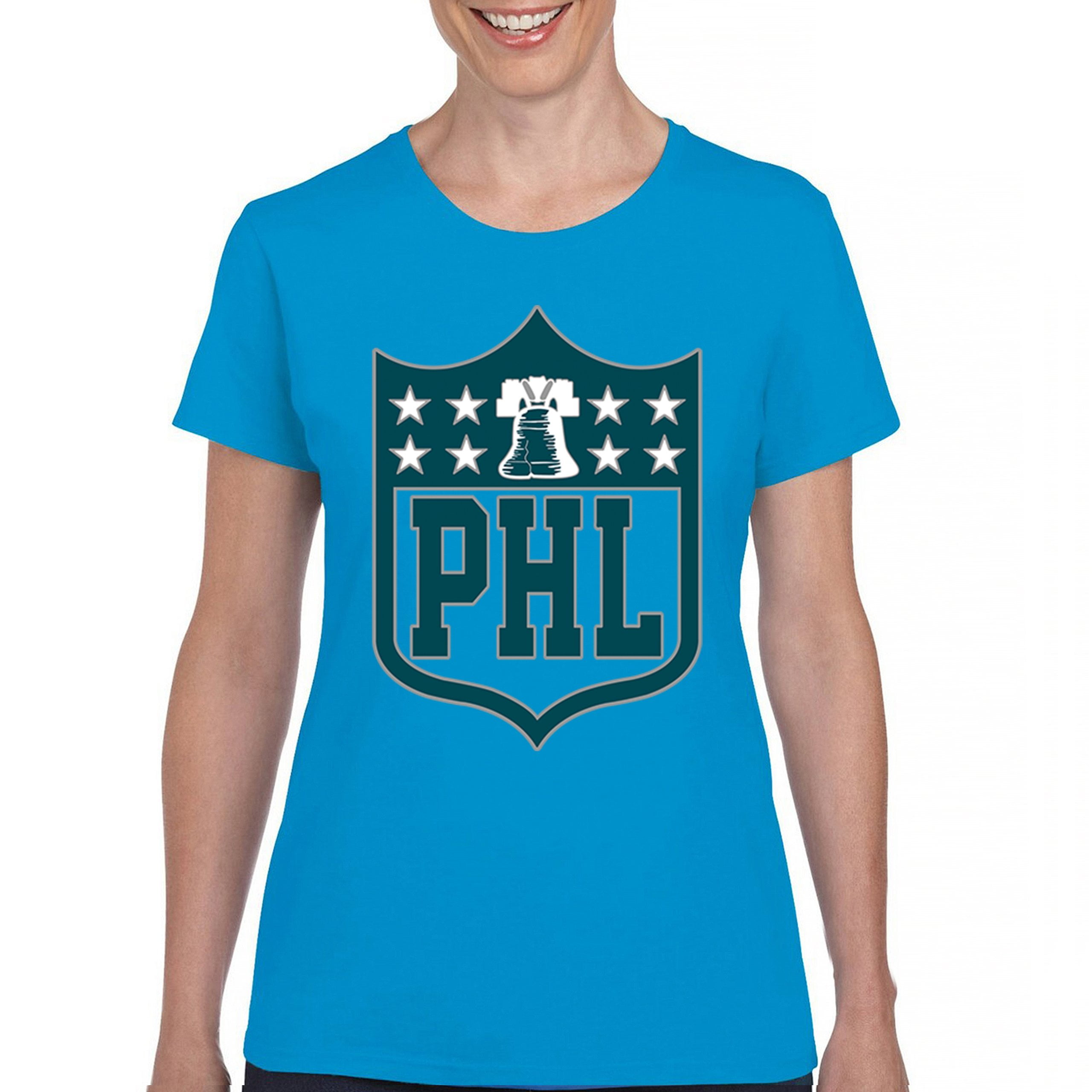 Philadelphia Shield T-Shirt Birds Football Fan Bleed Green Philly Women ...