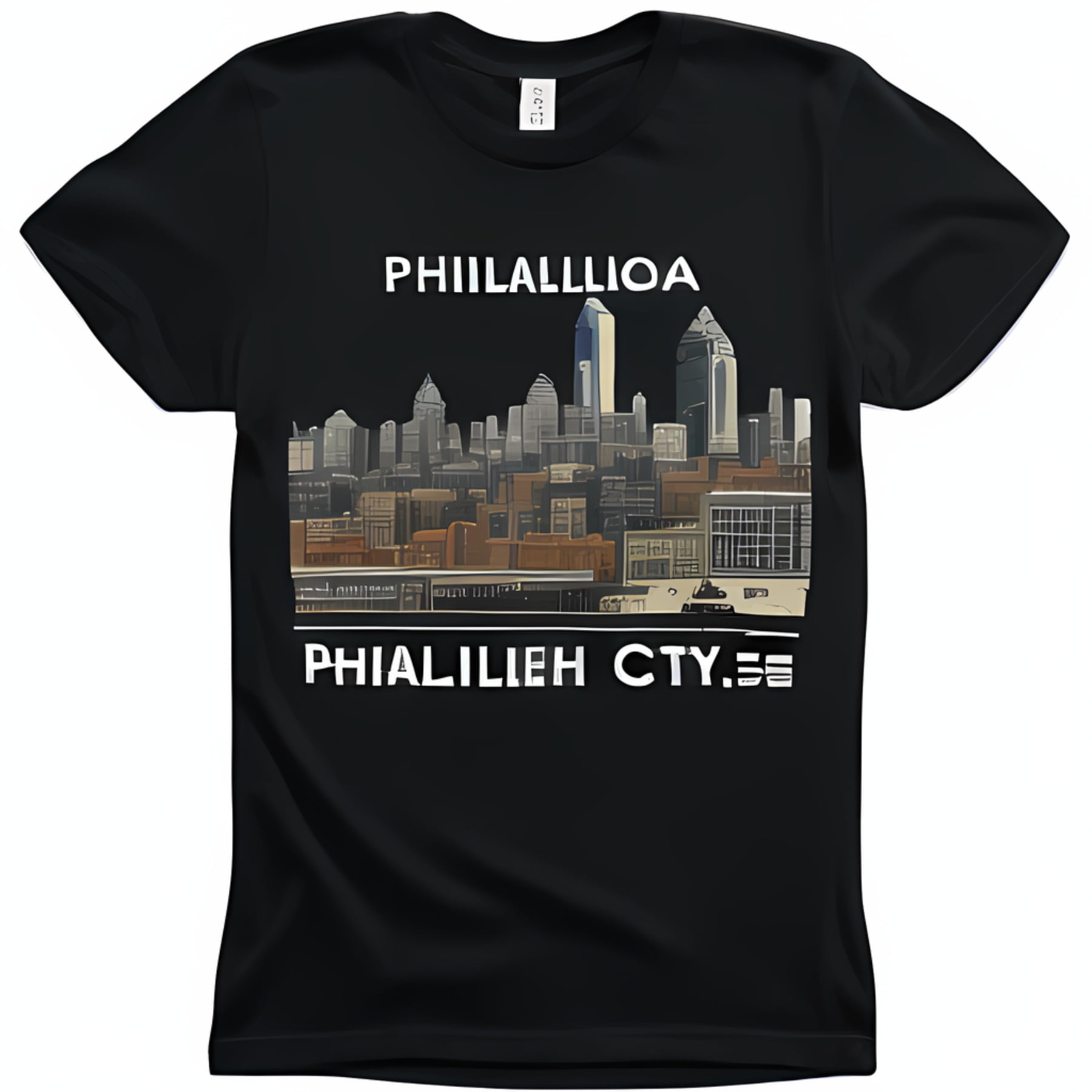 Philadelphia Skyline Black T-Shirt 'Philly City' Design by Tom Whalen ...