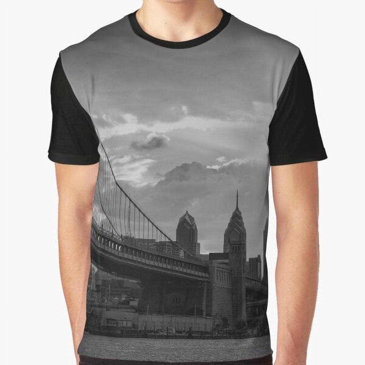 Philadelphia Skyline Photograph - Ben Franklin Bridge Graphic T-Shirt ...