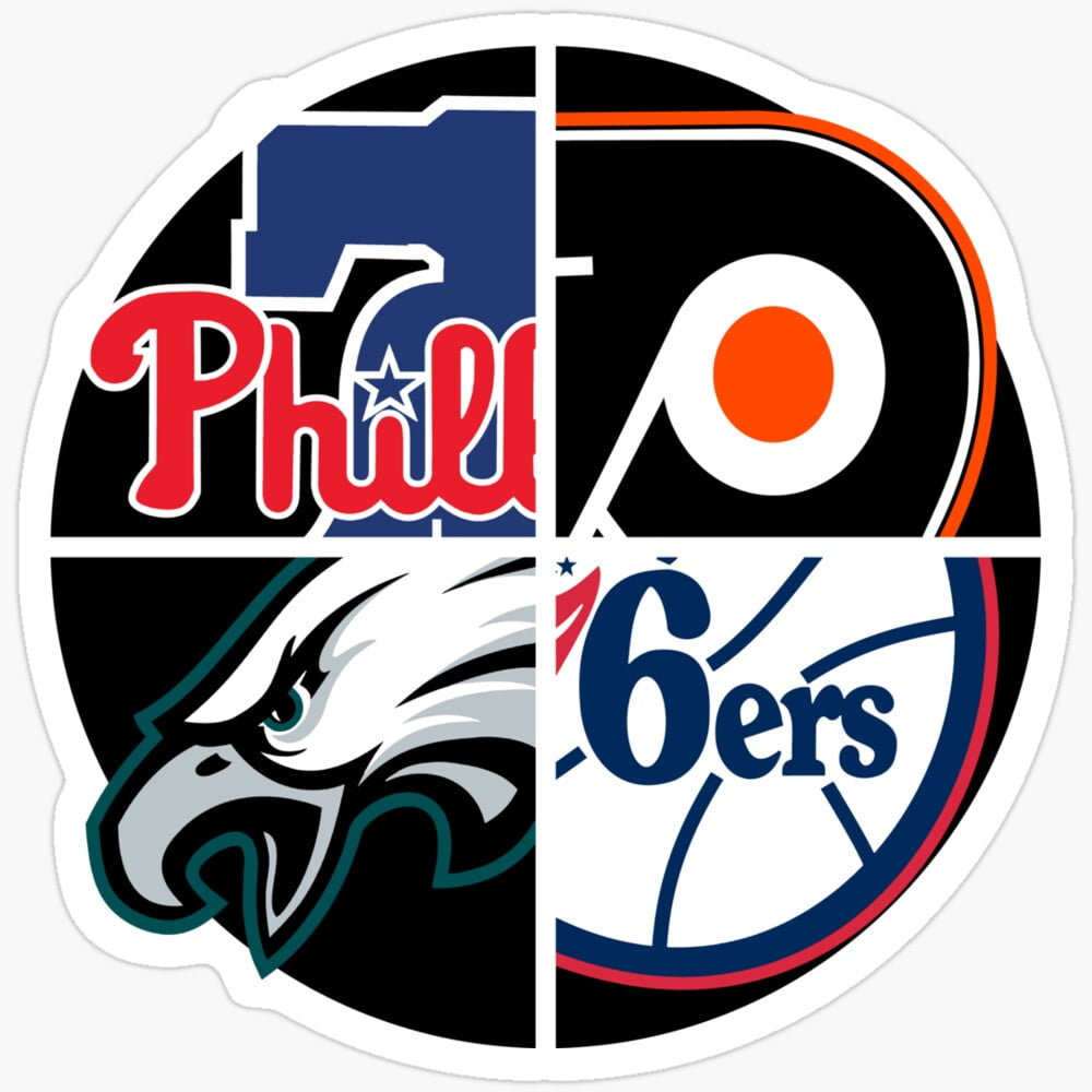 Philadelphia Sports Quad Sticker Phone Decal Water Bottle Stickers Car ...