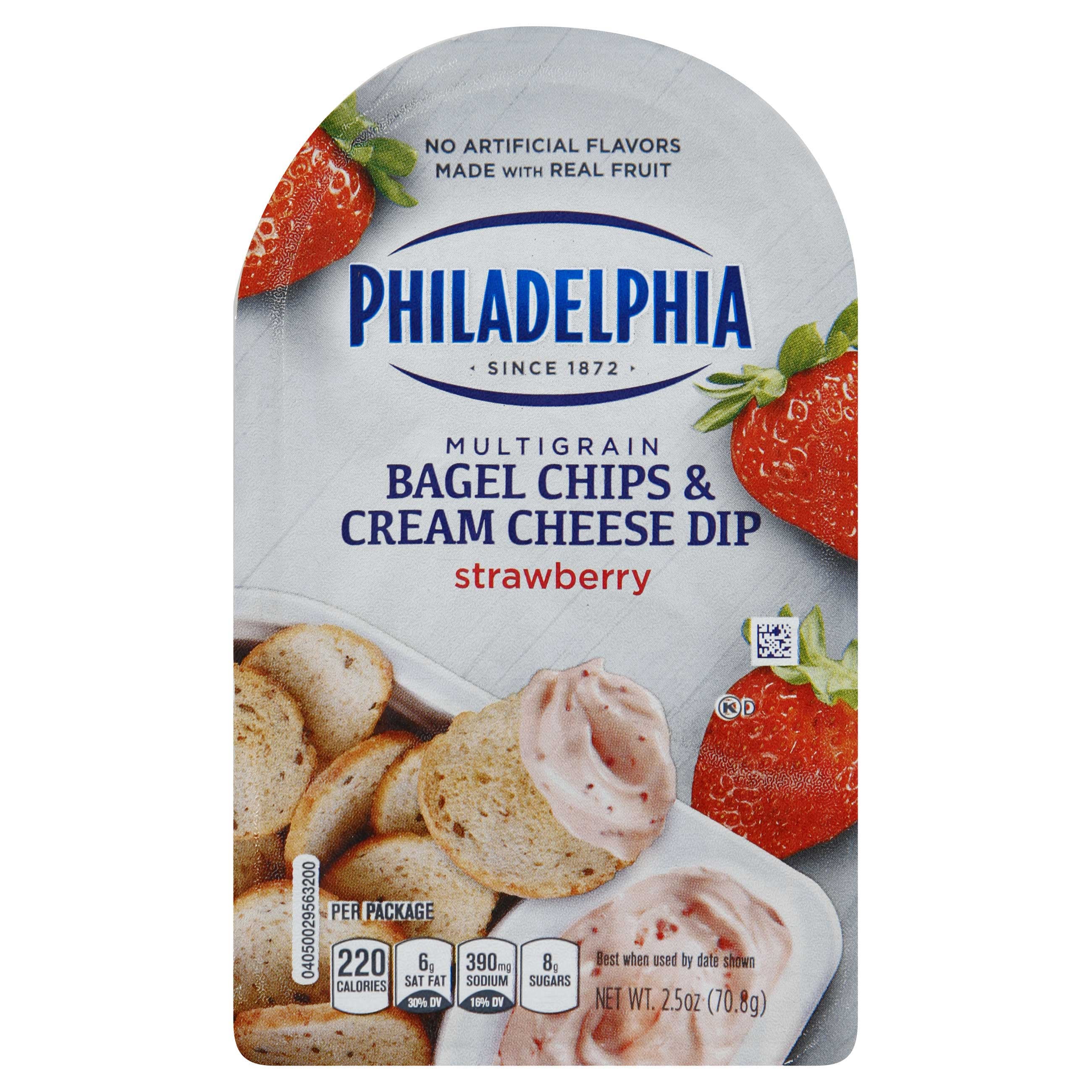 Philadelphia Strawberry Bagel Chips and Cream Cheese Dip, 2.5 Ounce ...