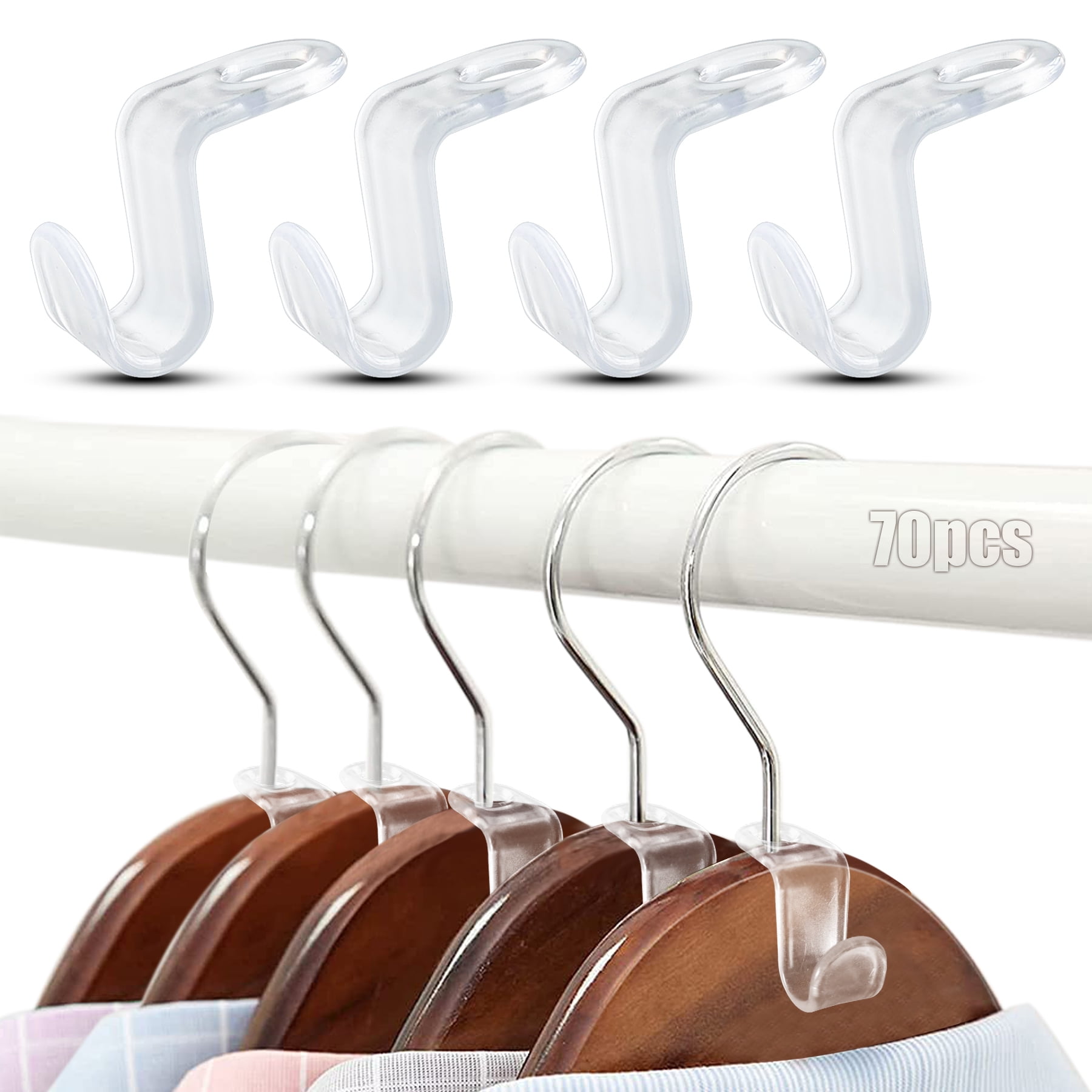 Philbinden 70 PCS Durable Cascading Hanger Hooks, Mini Clear Plastic ...