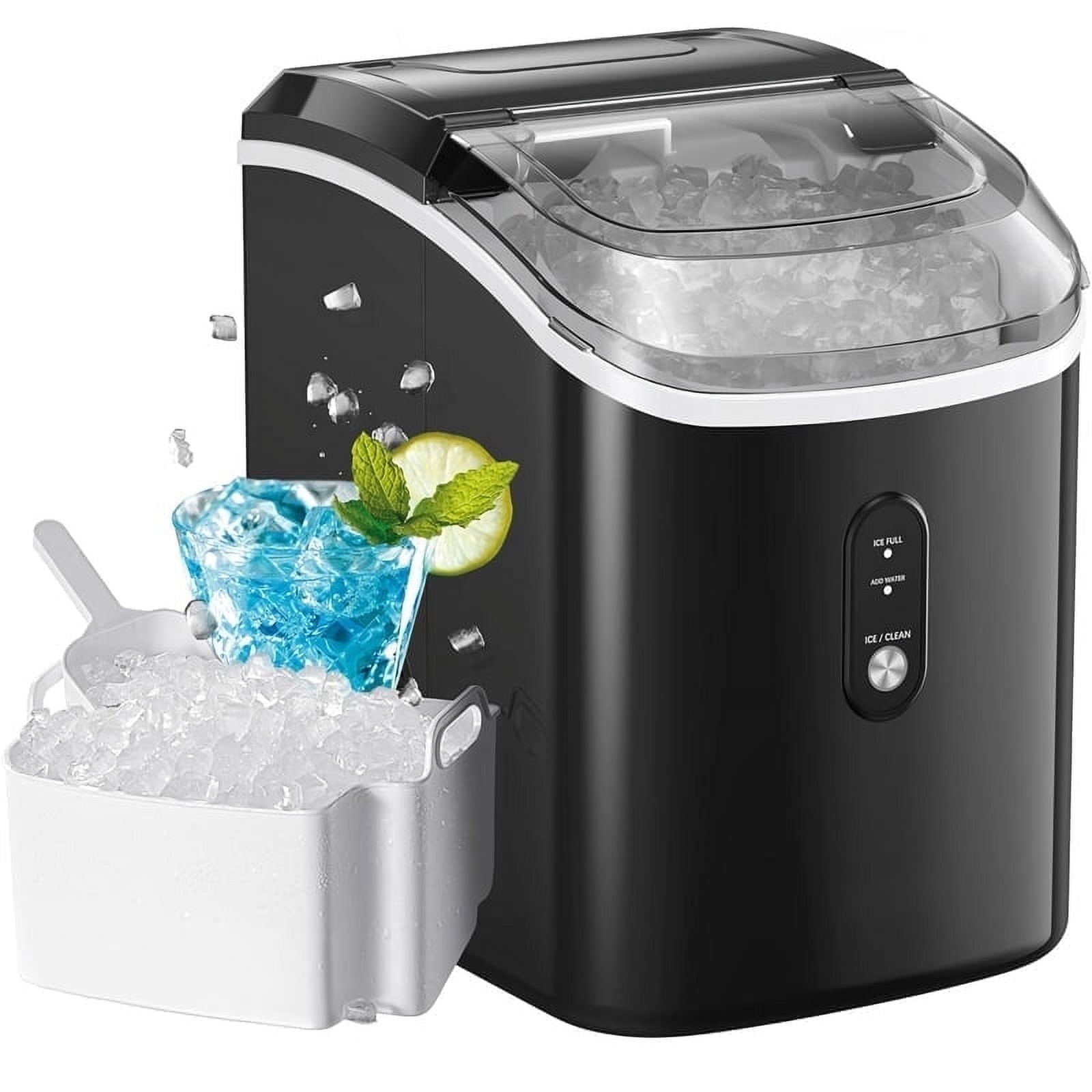 Philergo Nugget Ice Maker, Soft Chewable Ice, 35lbs/Day, Portable Self ...