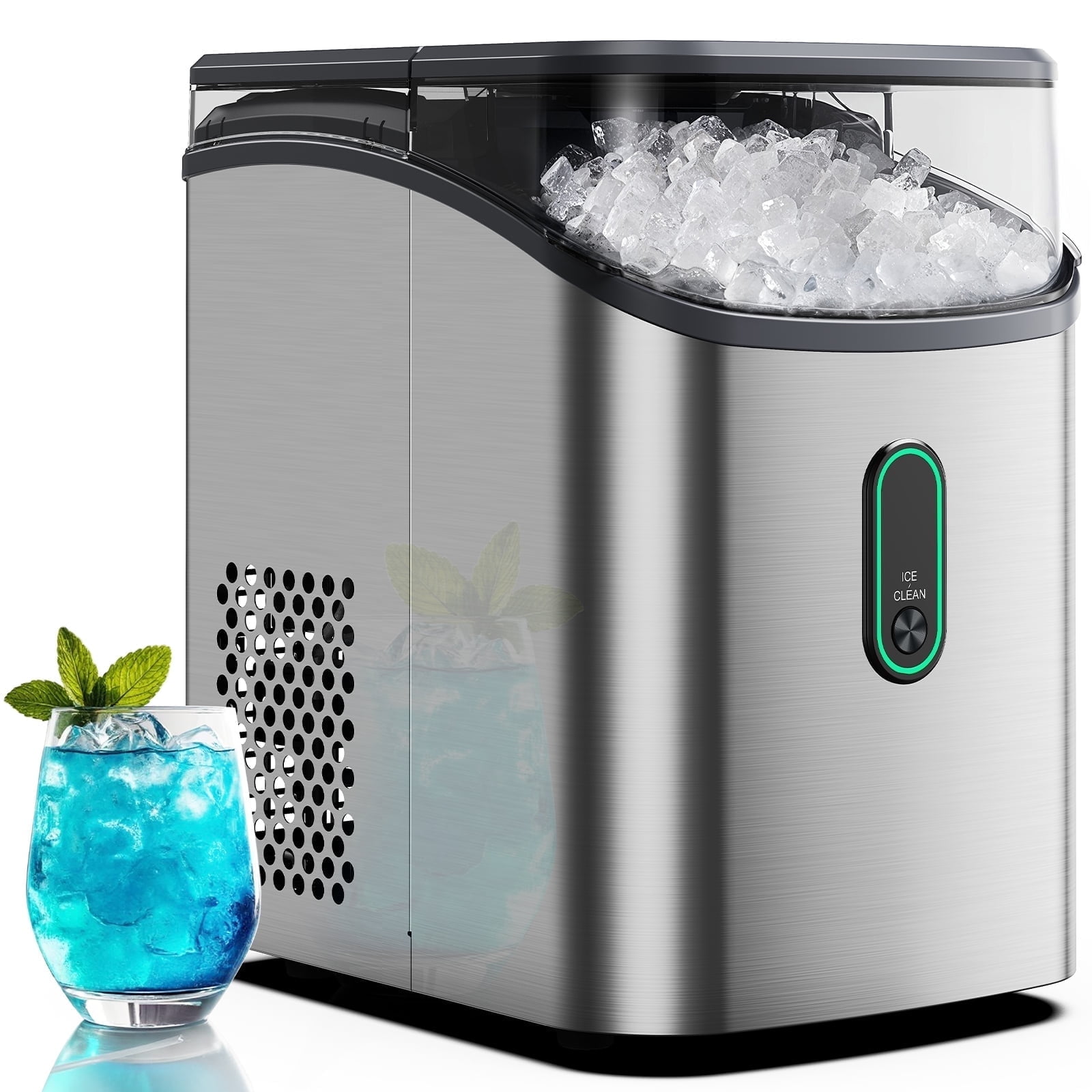 Philergo Nugget Ice Maker Countertop, Pebble Ice Maker with Soft ...