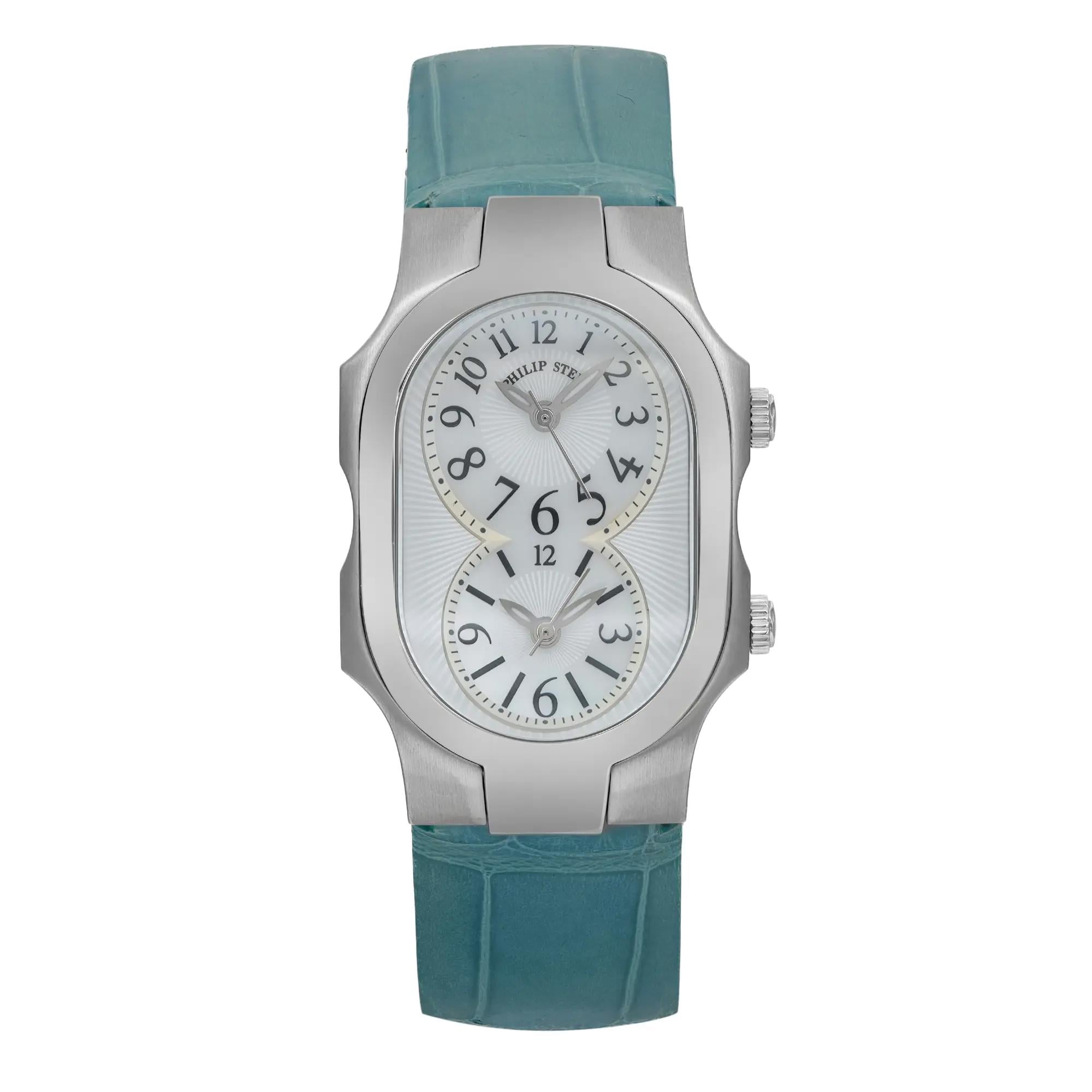 Philip Stein Signature Dual Time 27mm Steel MOP Dial Ladies Quartz ...