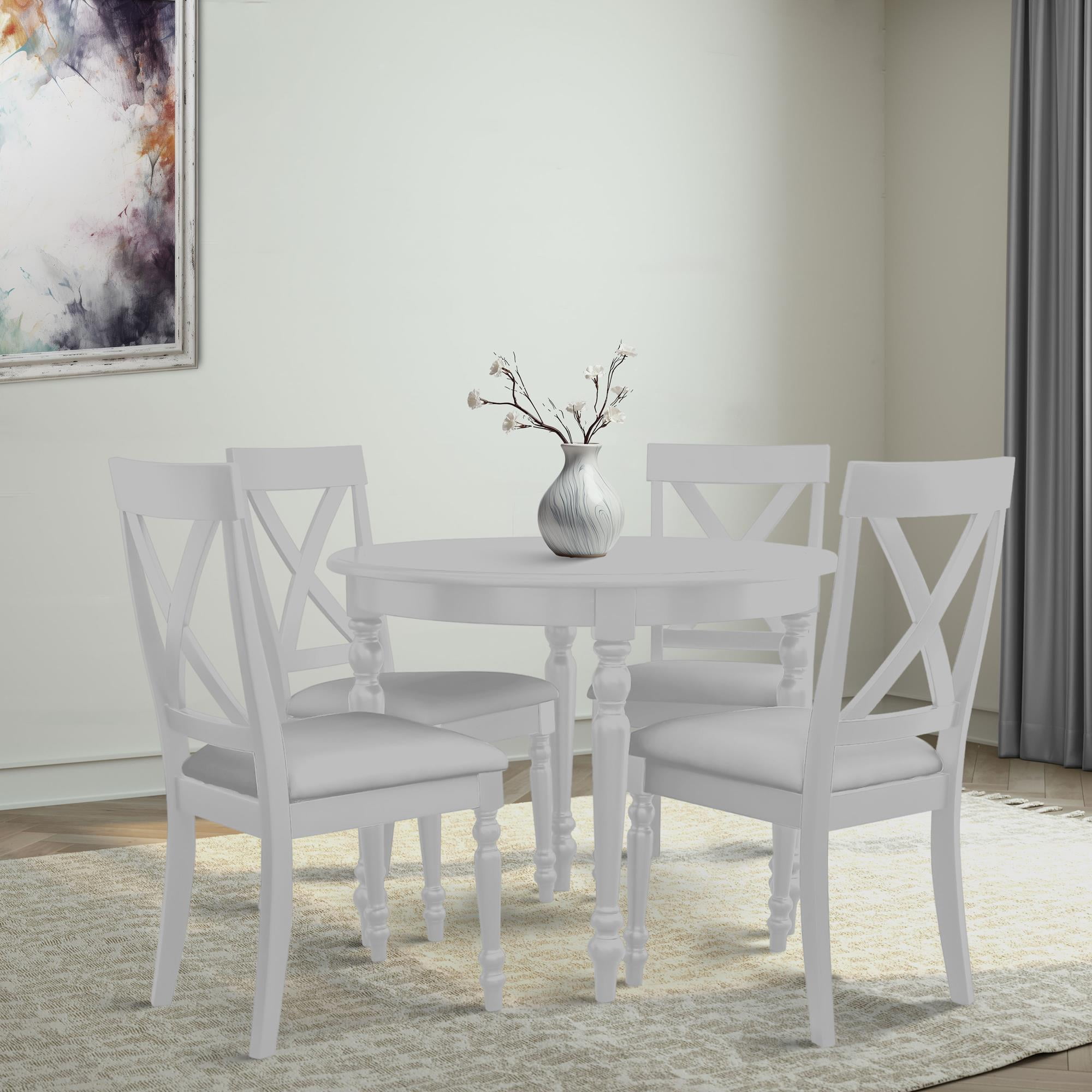 Philippe Round Dining Table, White - Walmart.com