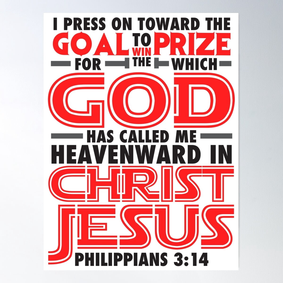 Philippians 3:14 Poster Wall Art, Modern Wall Decor For Living Room ...