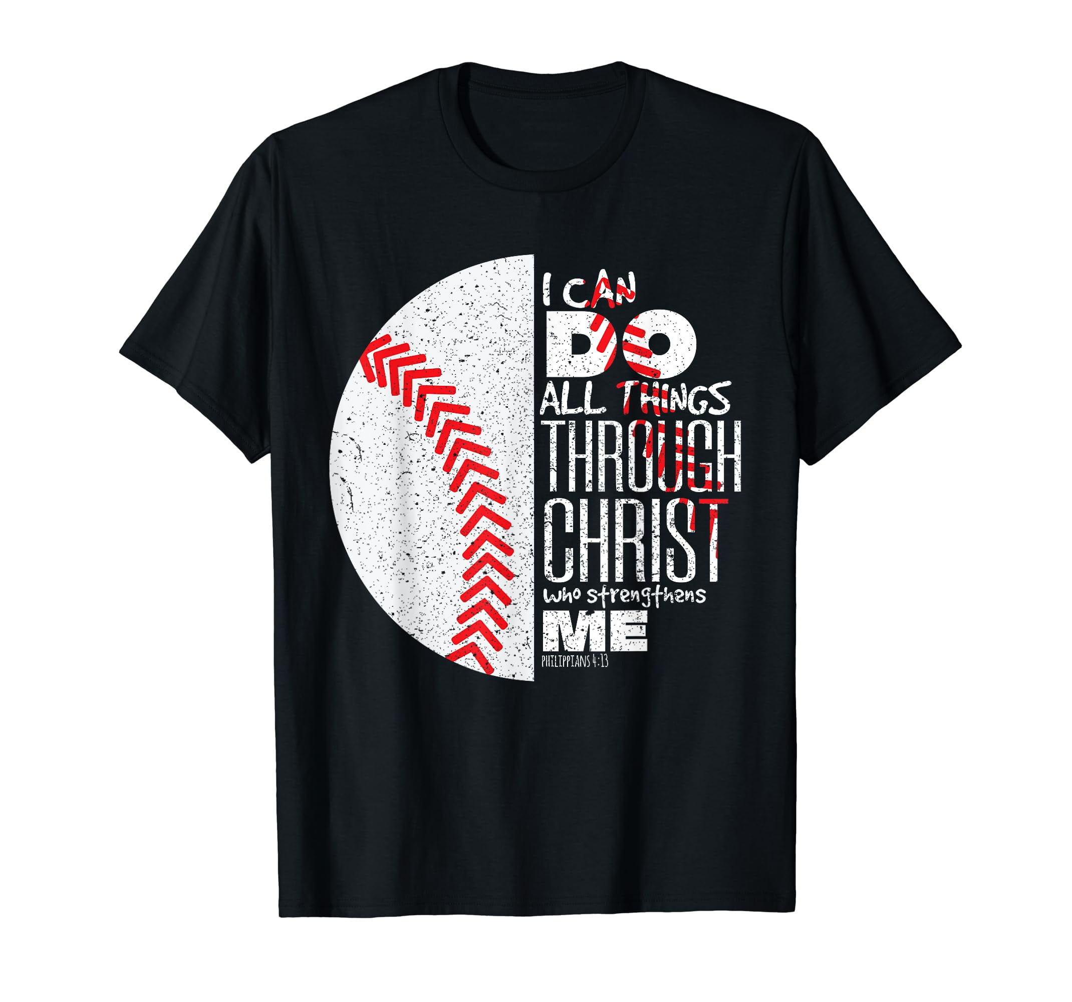 Philippians 4:13 Christian Baseball Funny Bible Verse Gift T-Shirt ...