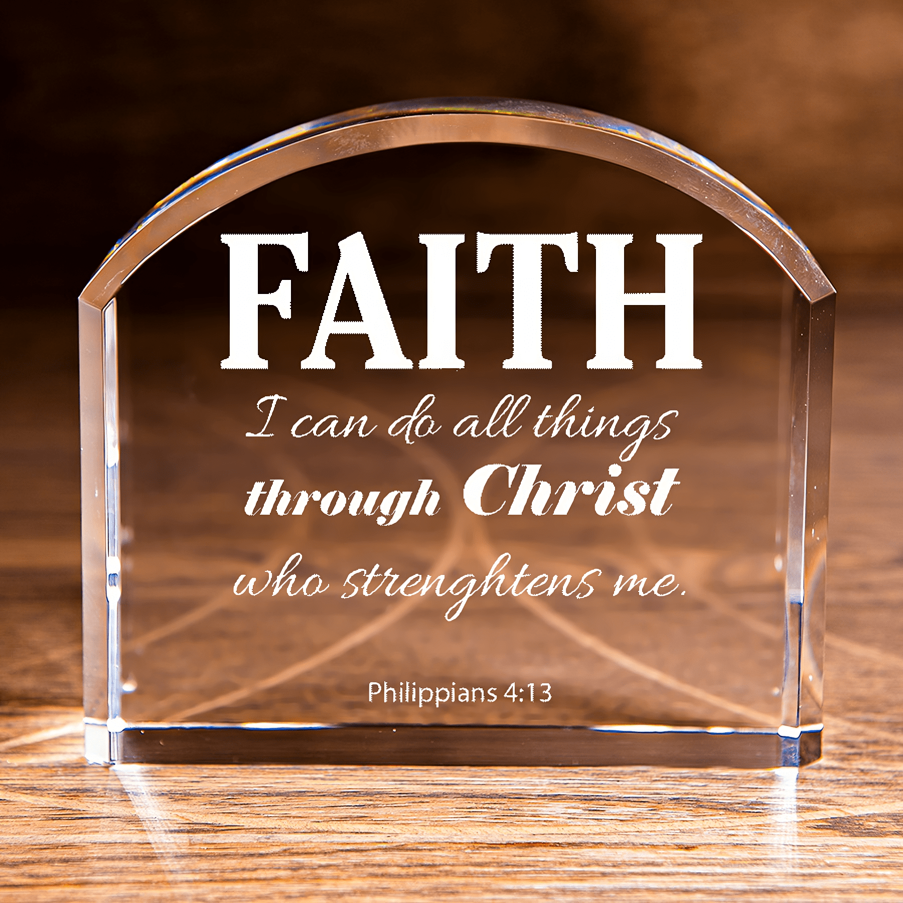 Philippians 4:13 Faith Arch Top Crystal Christian - Walmart.com