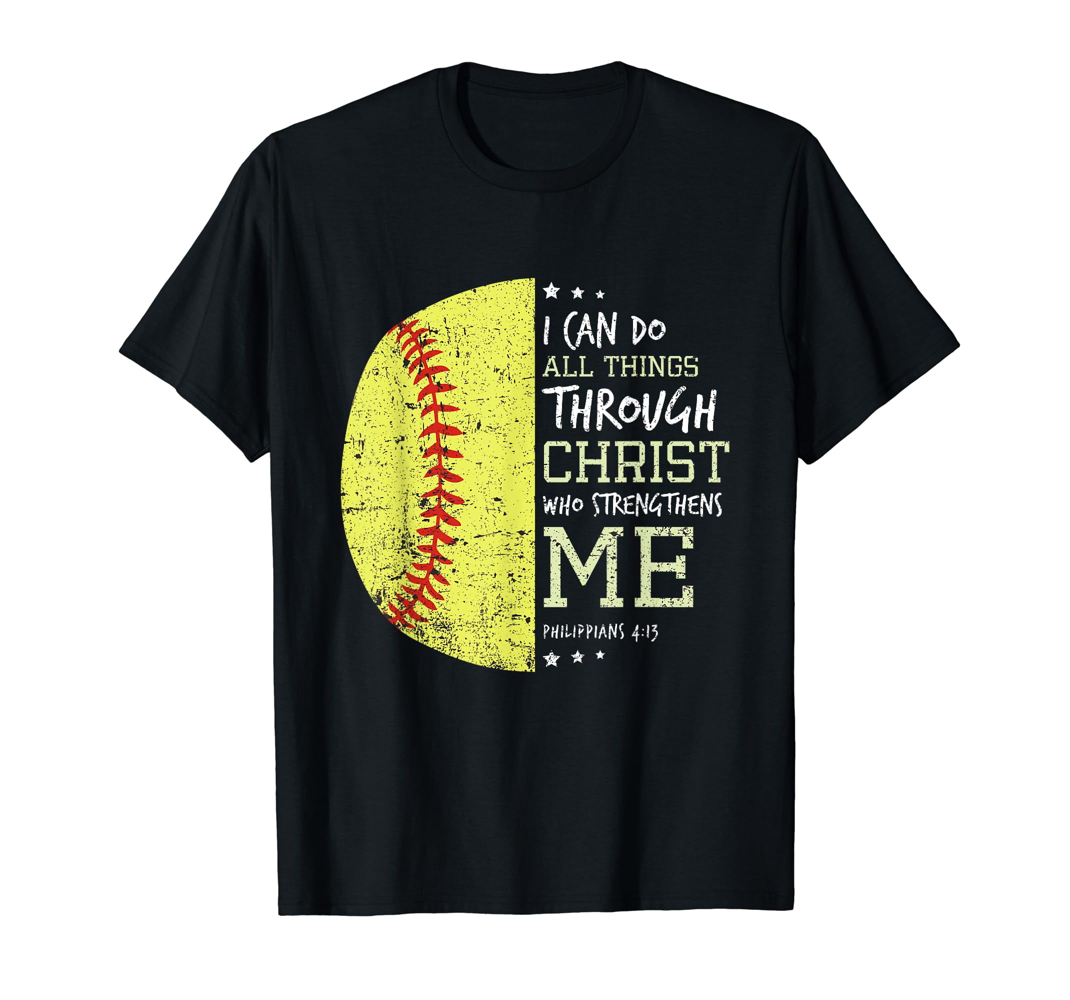Philippians 4 13 I Can Do All Things Christian Softball Vintage Men ...