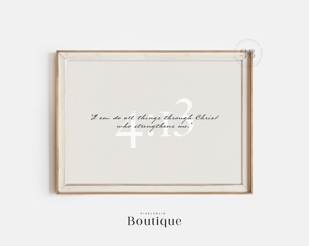 Philippians 4:13 Wall Art, Christian Scripture Calligraphy Print ...