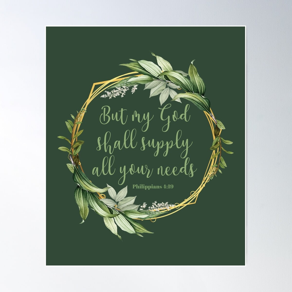 Philippians 4:19 Bible Verse Poster Wall Art, Modern Wall Decor For ...